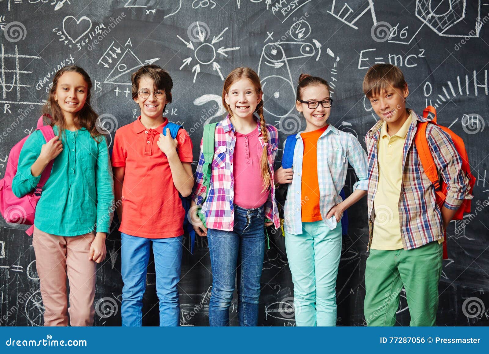 Happy at school stock photo. Image of learn, pupil, people - 77287056