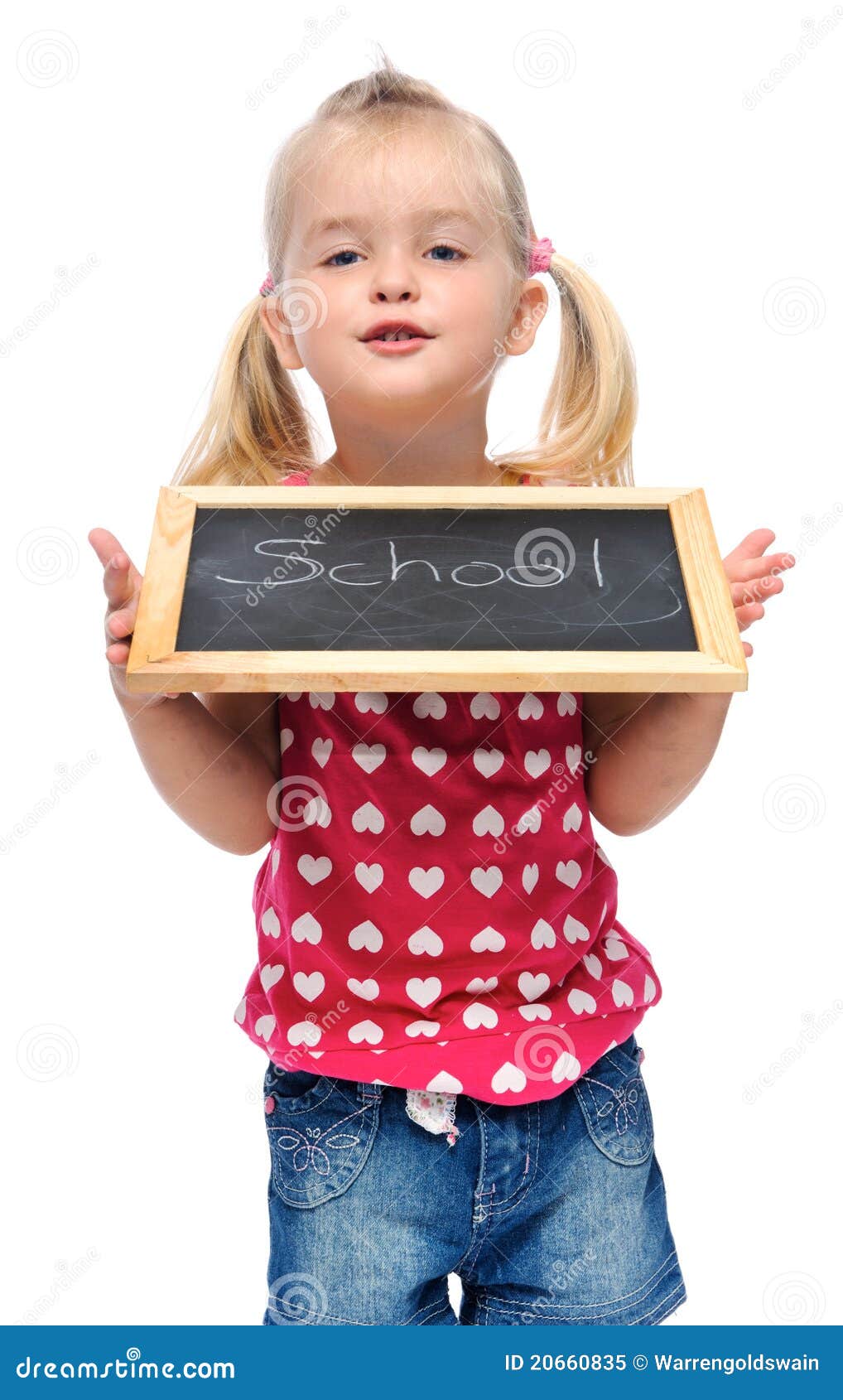Happy school girl stock image. Image of excited, pink - 20660835