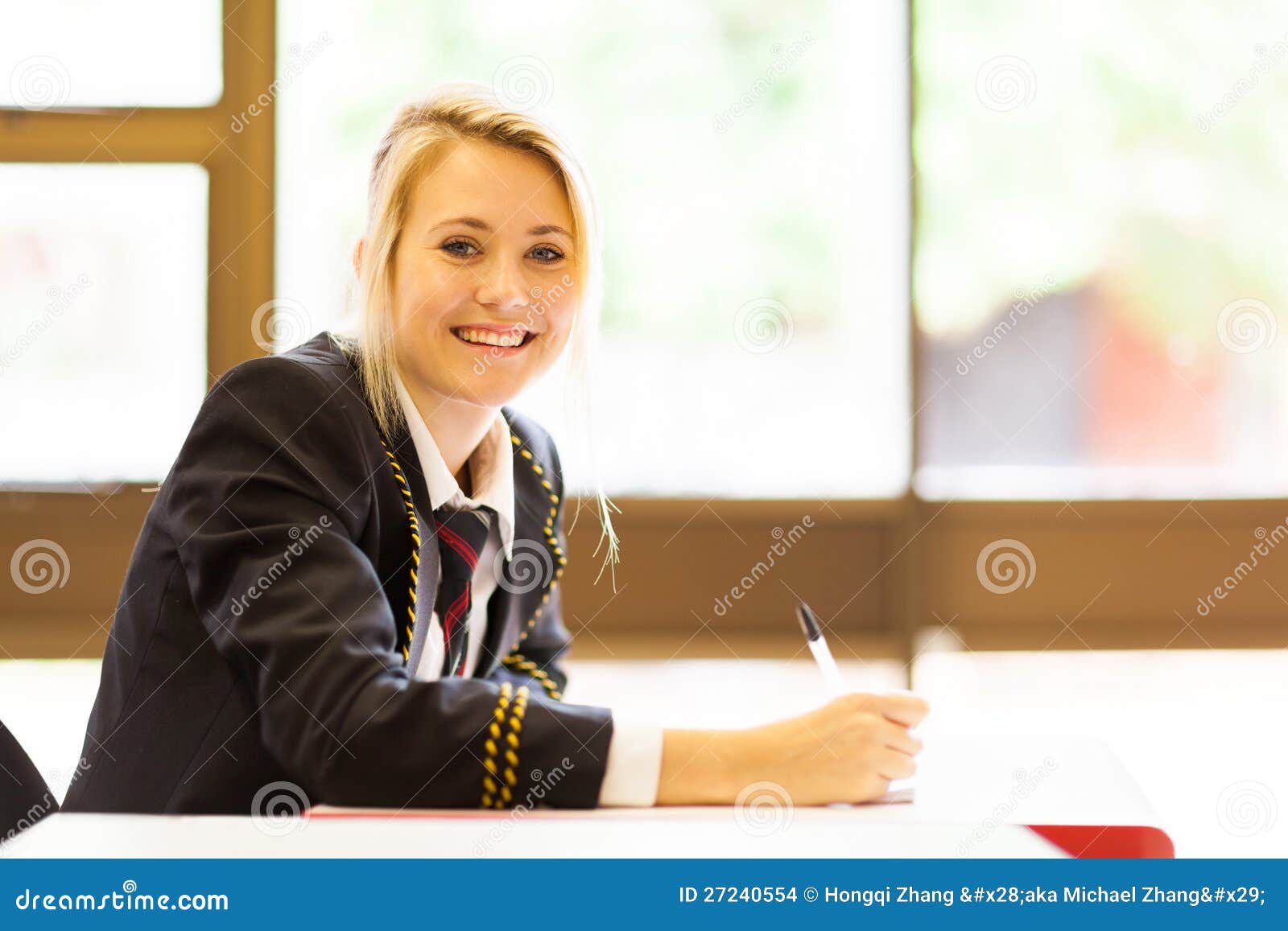 Happy school girl stock photo. Image of beautiful, teen - 27240554