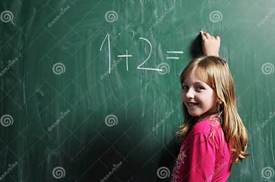 Happy School Girl on Math Classes Stock Image - Image of female, duty ...