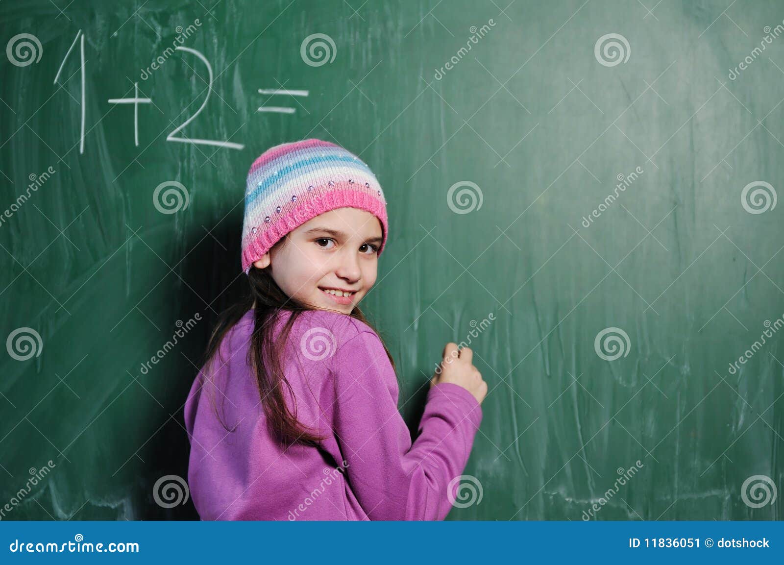 Happy School Girl on Math Classes Stock Image - Image of learn, class ...
