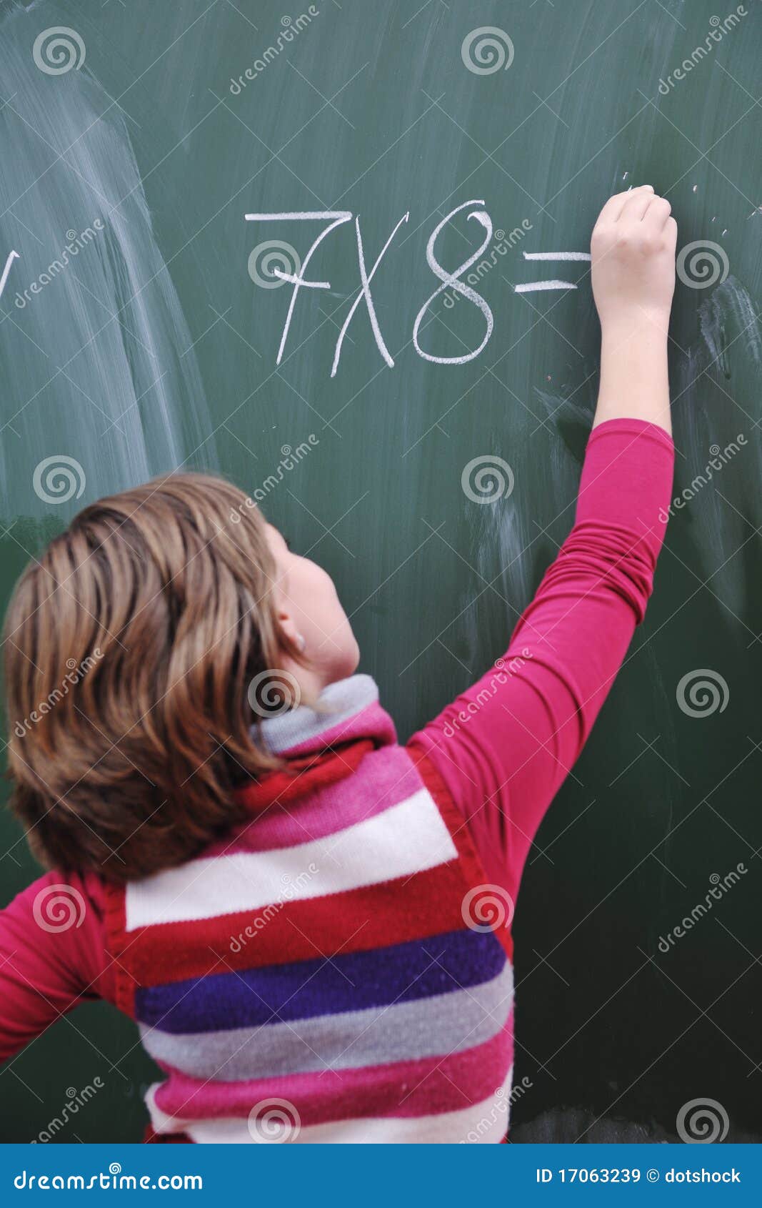 Happy School Girl on Math Classes Stock Image - Image of schoolchild ...