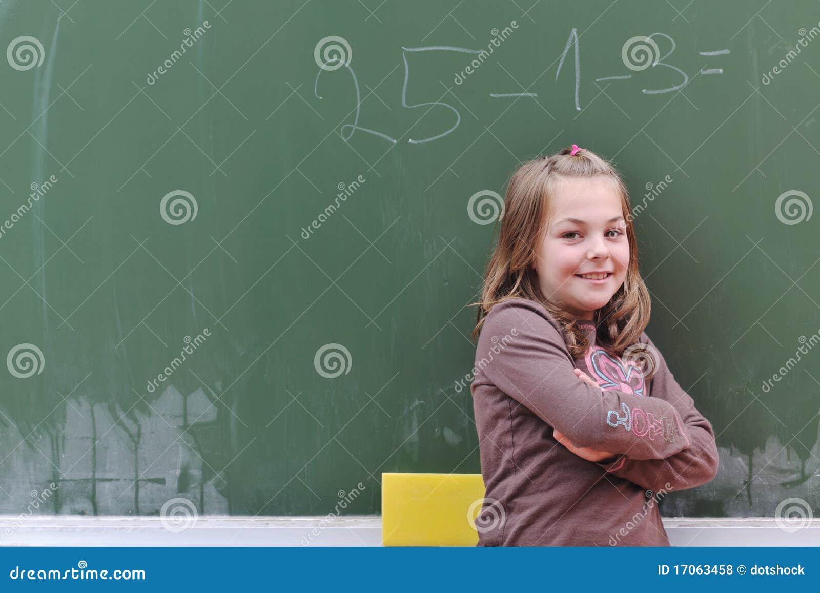 Happy School Girl on Math Classes Stock Photo - Image of knowledge ...
