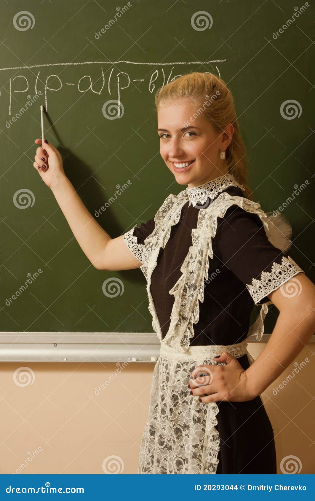 Happy School Girl on Math Classes Finding Solution Stock Photo - Image ...