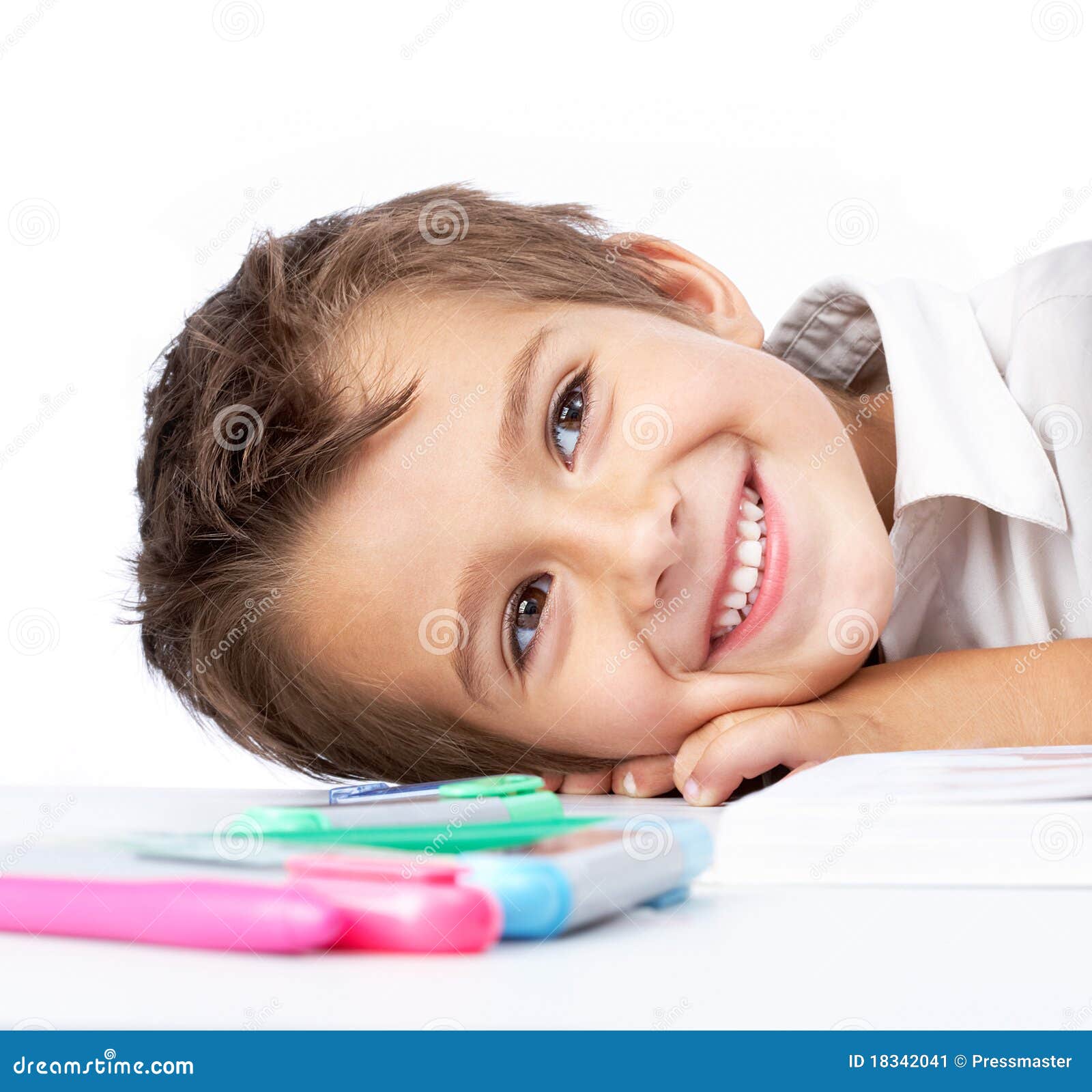 Happy schoolboy stock image. Image of isolated, portrait - 18342041