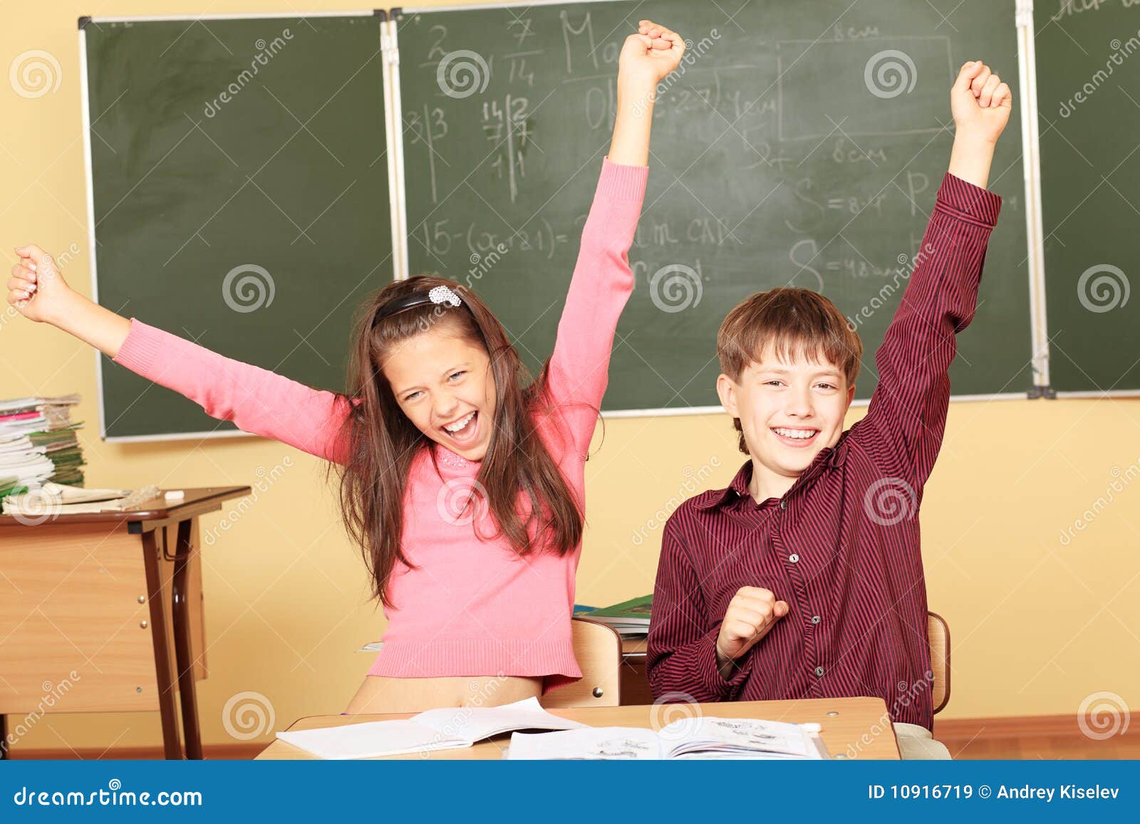 Happy schoolchildren stock image. Image of primary, horizontal - 10916719