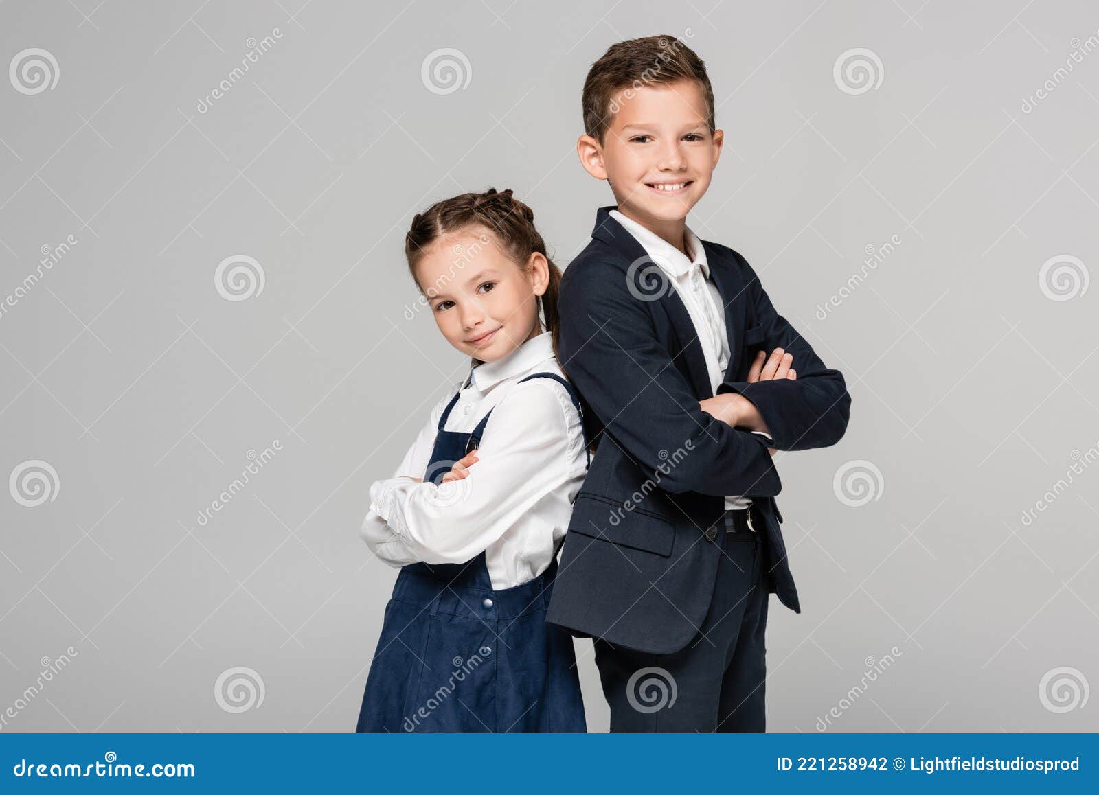 Happy Schoolchildren in Uniform Posing with Stock Photo - Image of ... Happy Schoolchildren in Uniform Posing with Stock Photo - Image of ...