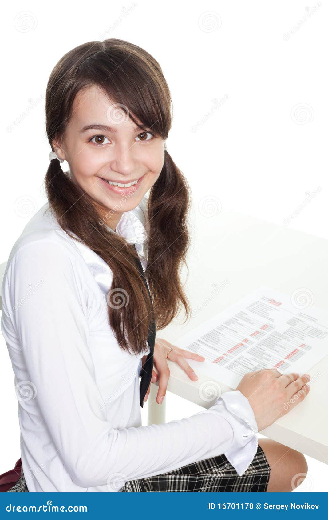 Happy schoolgirl stock photo. Image of book, pony, clever - 16701178