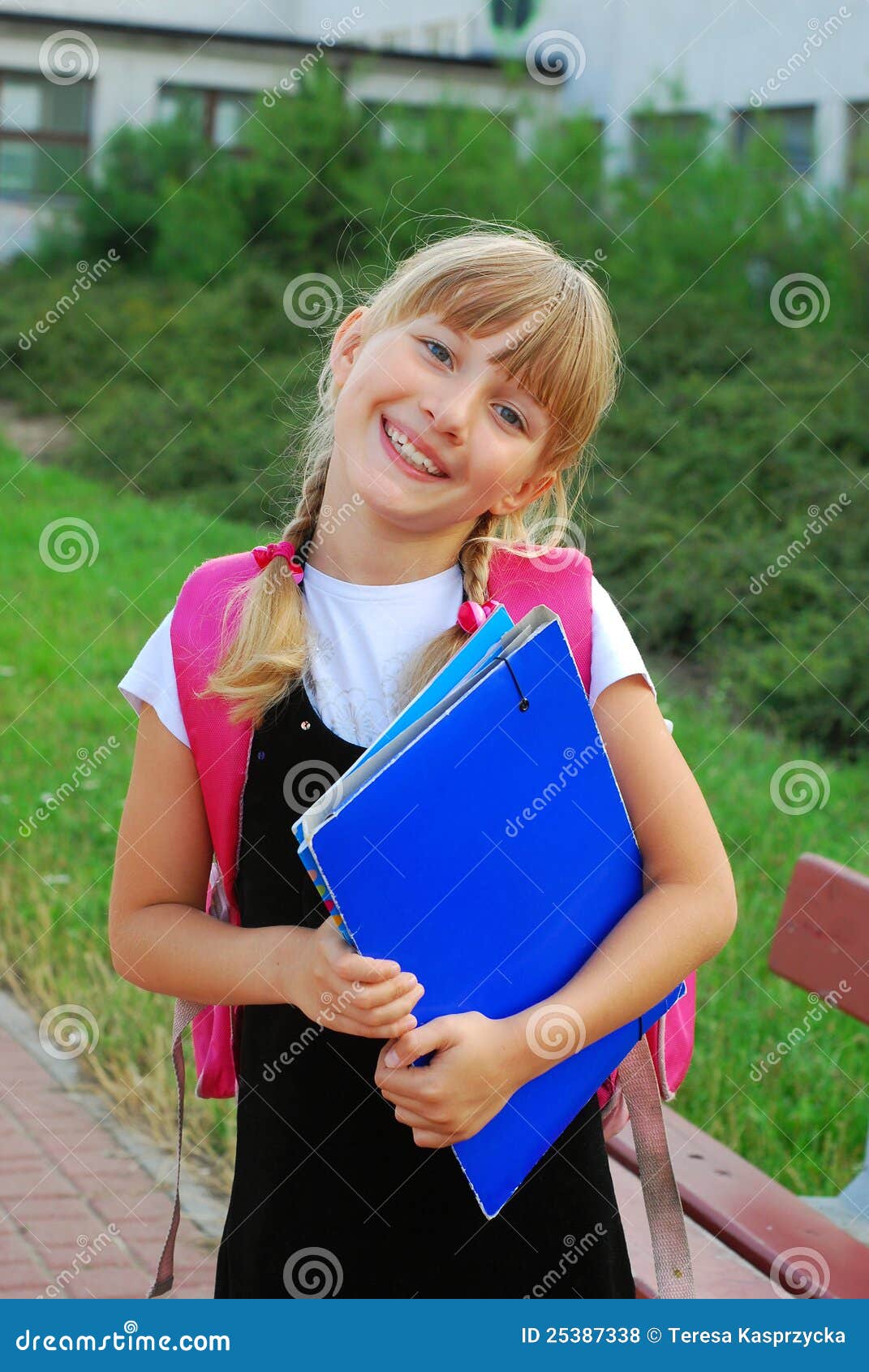 Happy schoolgirl stock photo. Image of learn, primary - 25387338