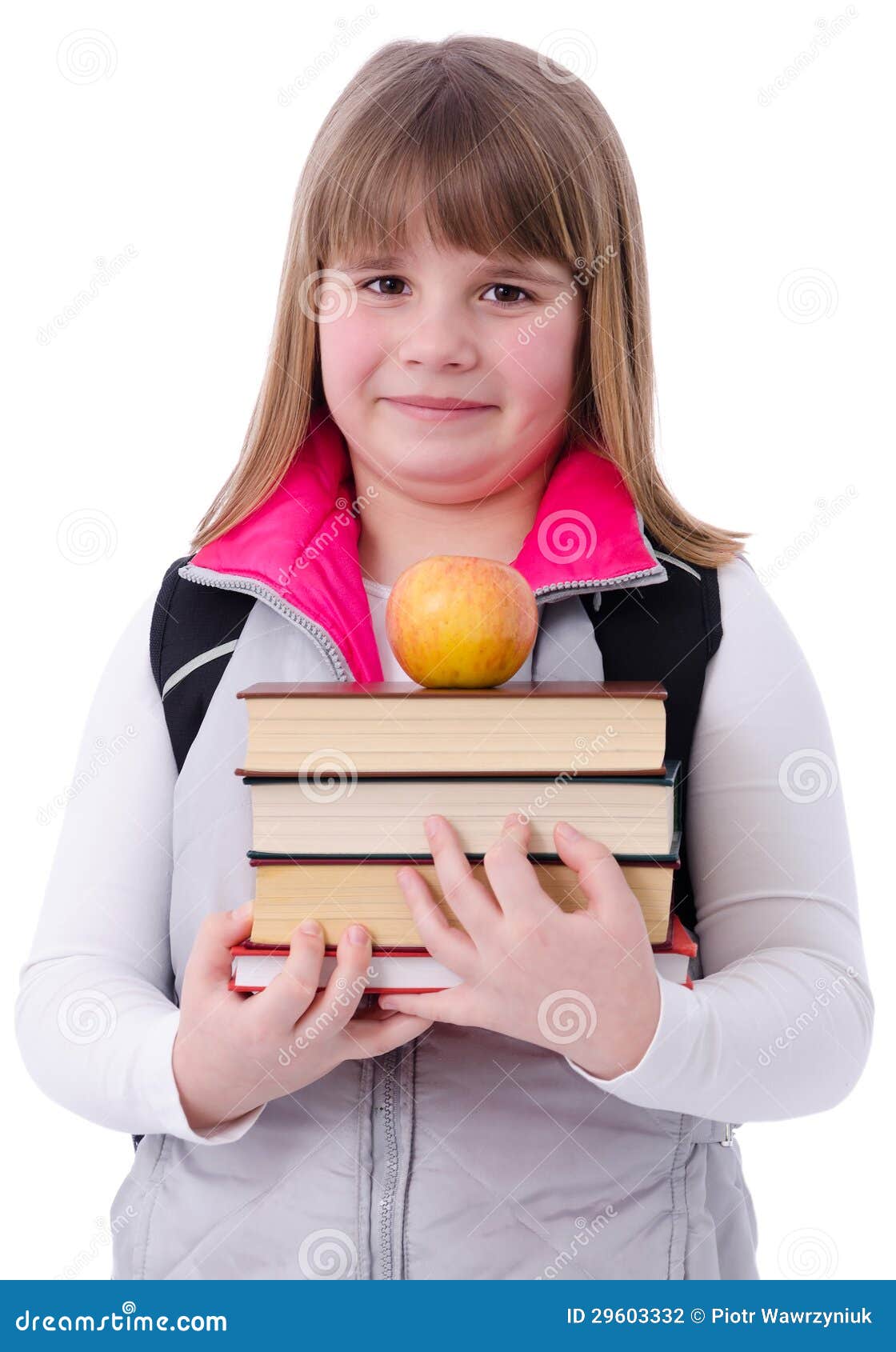 Happy schoolgirl portrait stock photo. Image of girl - 29603332