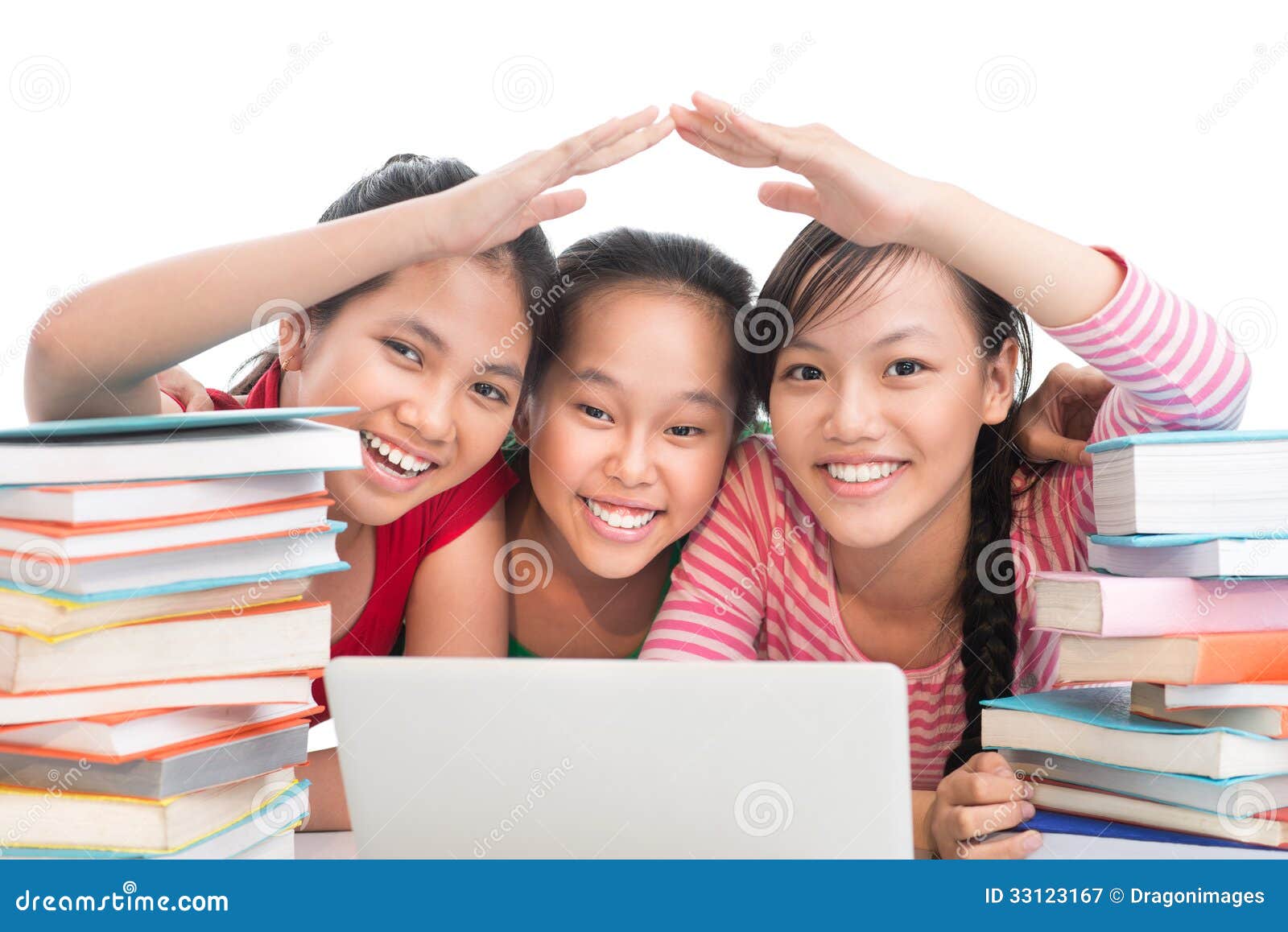 Happy schoolmates stock image. Image of intelligent, posing - 33123167