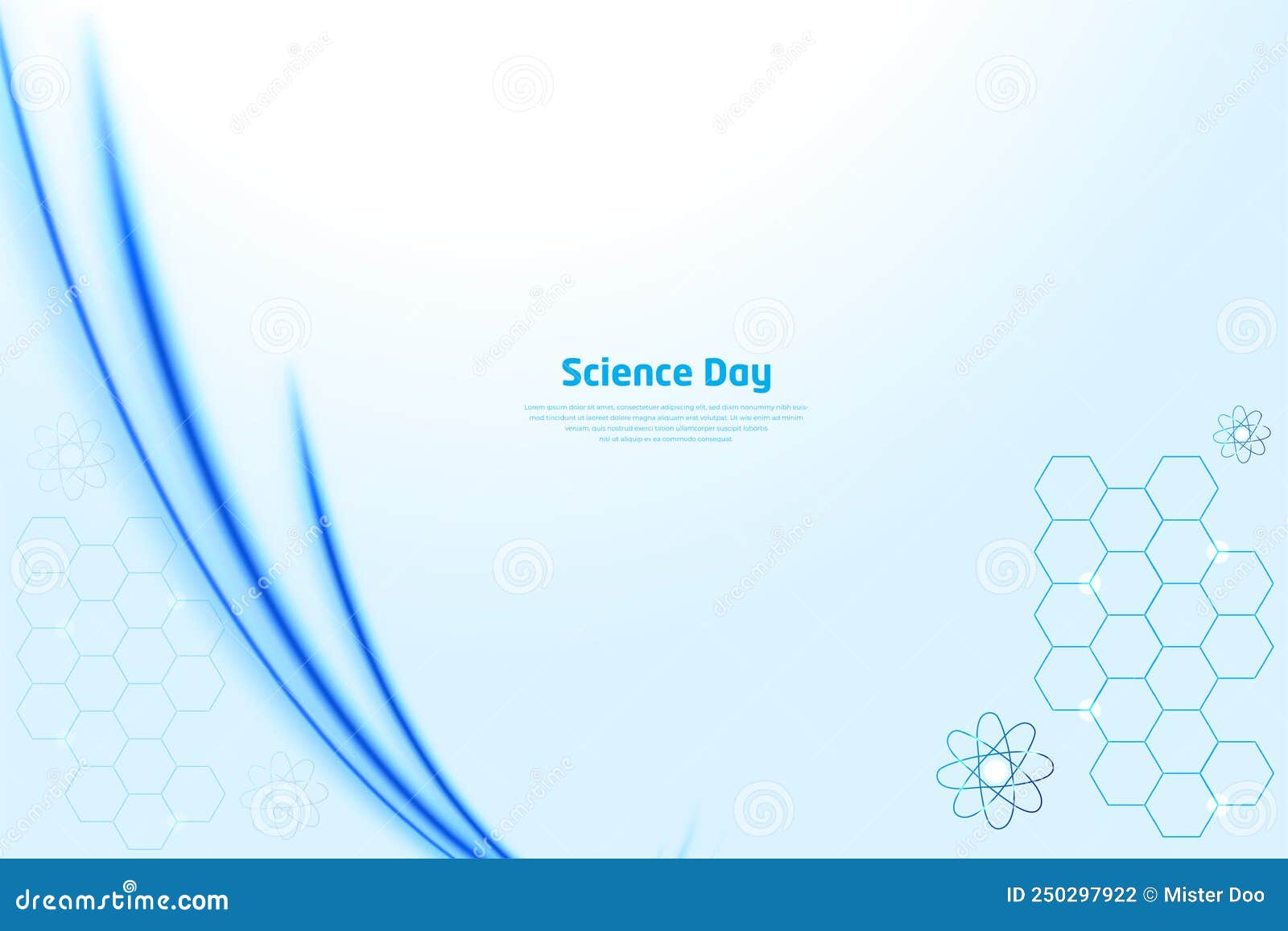 Happy Science Day Design Background with Technology and Geometric ...