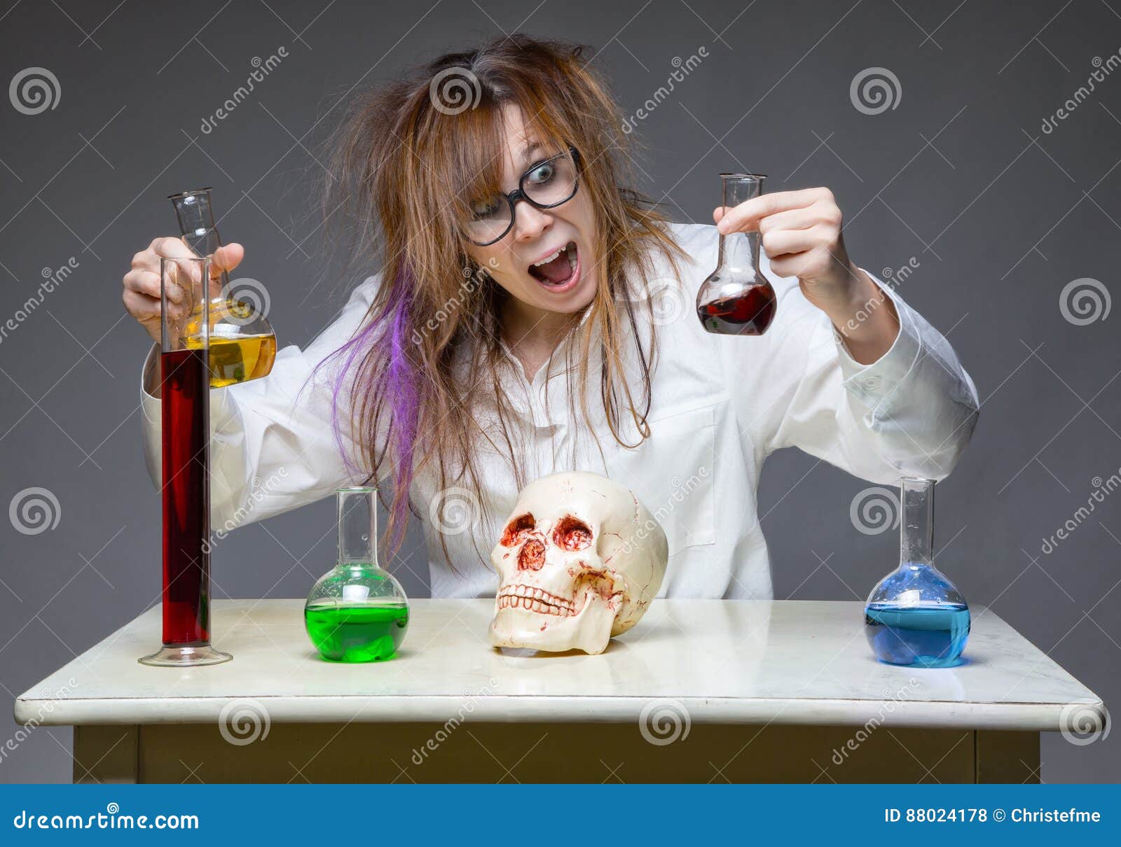 Happy Scientist Drinking Coffee Over Chemical Structure Of Caffeine ...