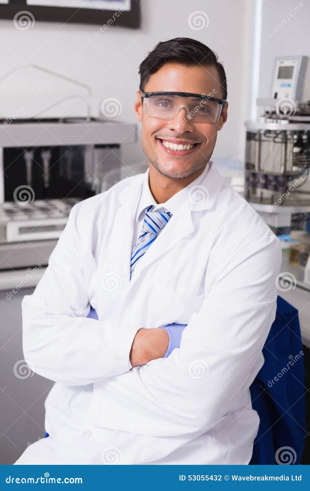 Happy Scientist Smiling at Camera with Arms Crossed Stock Photo - Image ...