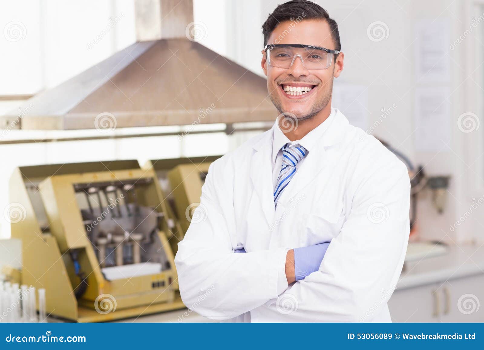 Happy Scientist Smiling at Camera with Arms Crossed Stock Image - Image ...