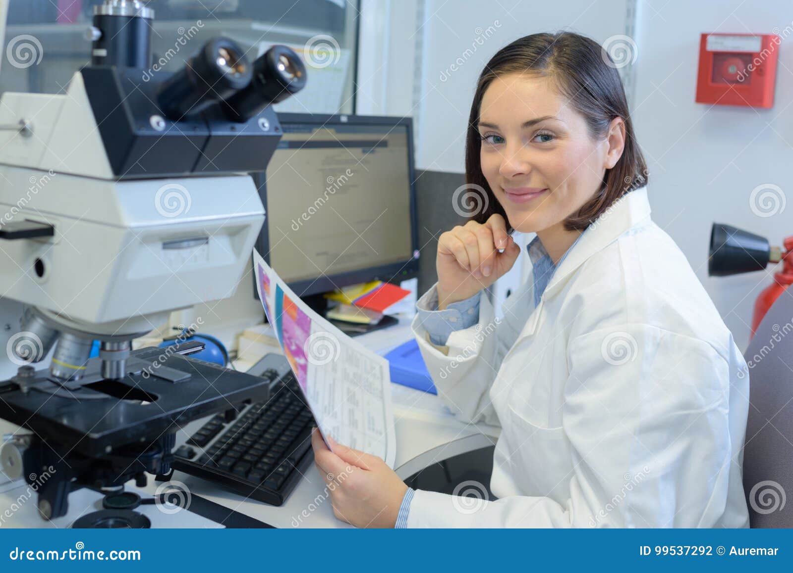Happy Scientist Smiling at Camera in Laboratory Stock Photo - Image of ...