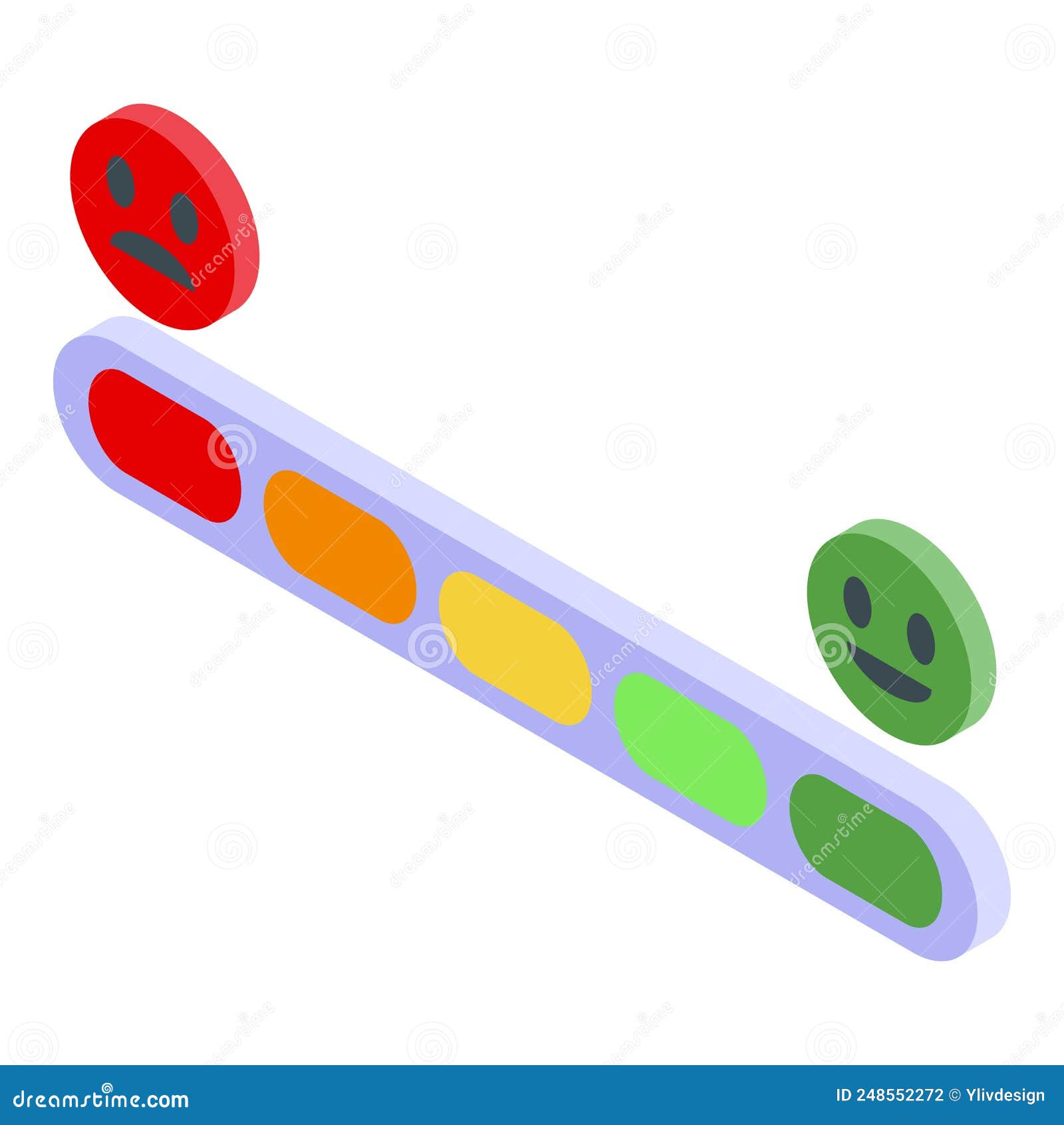 Happy Score Icon Isometric Vector. Customer Level Stock Vector ...