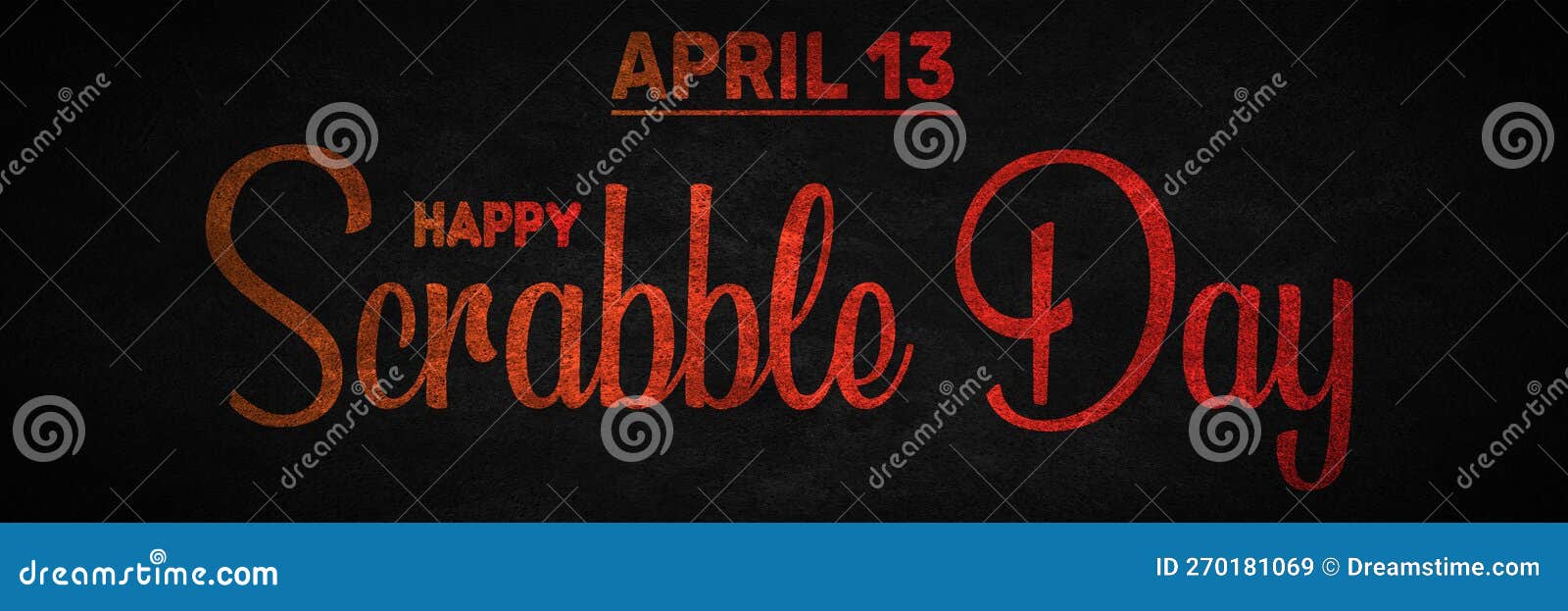 Happy Scrabble Day April 13 Calendar Of April Text Effect Design