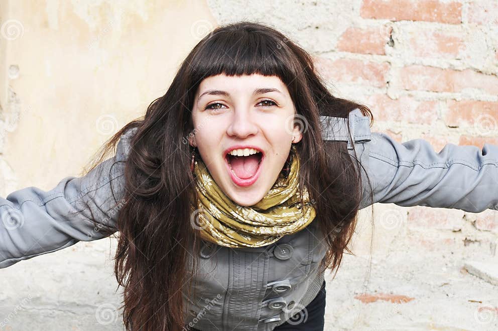 Happy scream stock image. Image of happy, face, spring - 18396185
