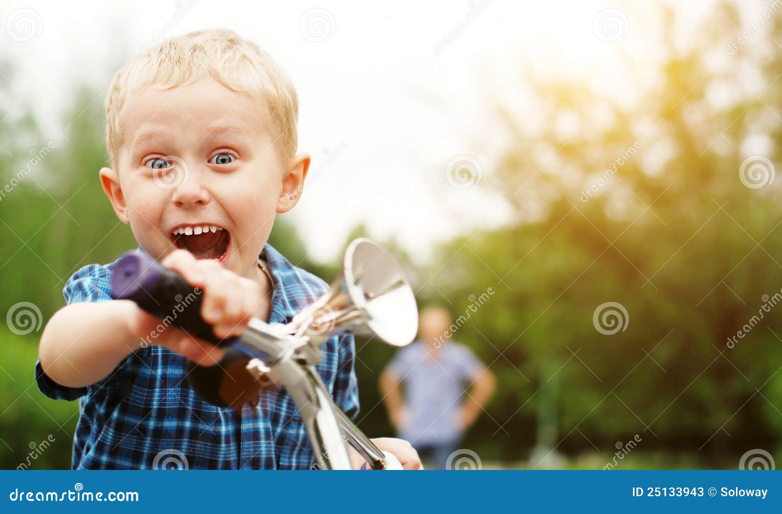 Happy Screaming Boy Portrait Stock Image - Image of bike, enjoyment ...