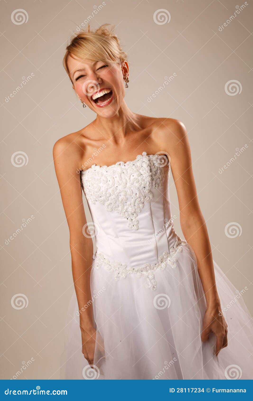 Happy screaming bride stock photo. Image of fashion, bride - 28117234