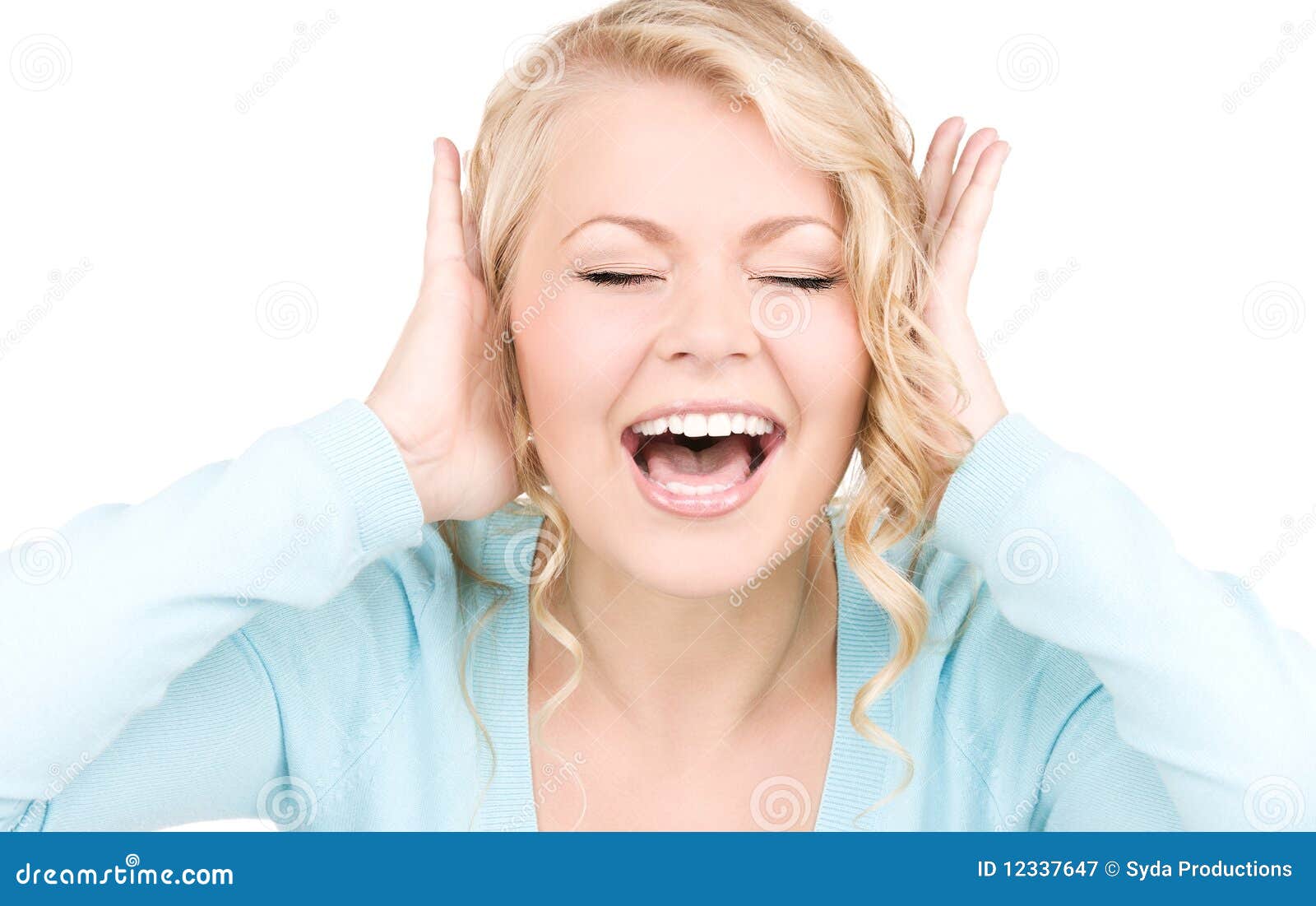 Happy screaming woman stock image. Image of adult, face - 12337647