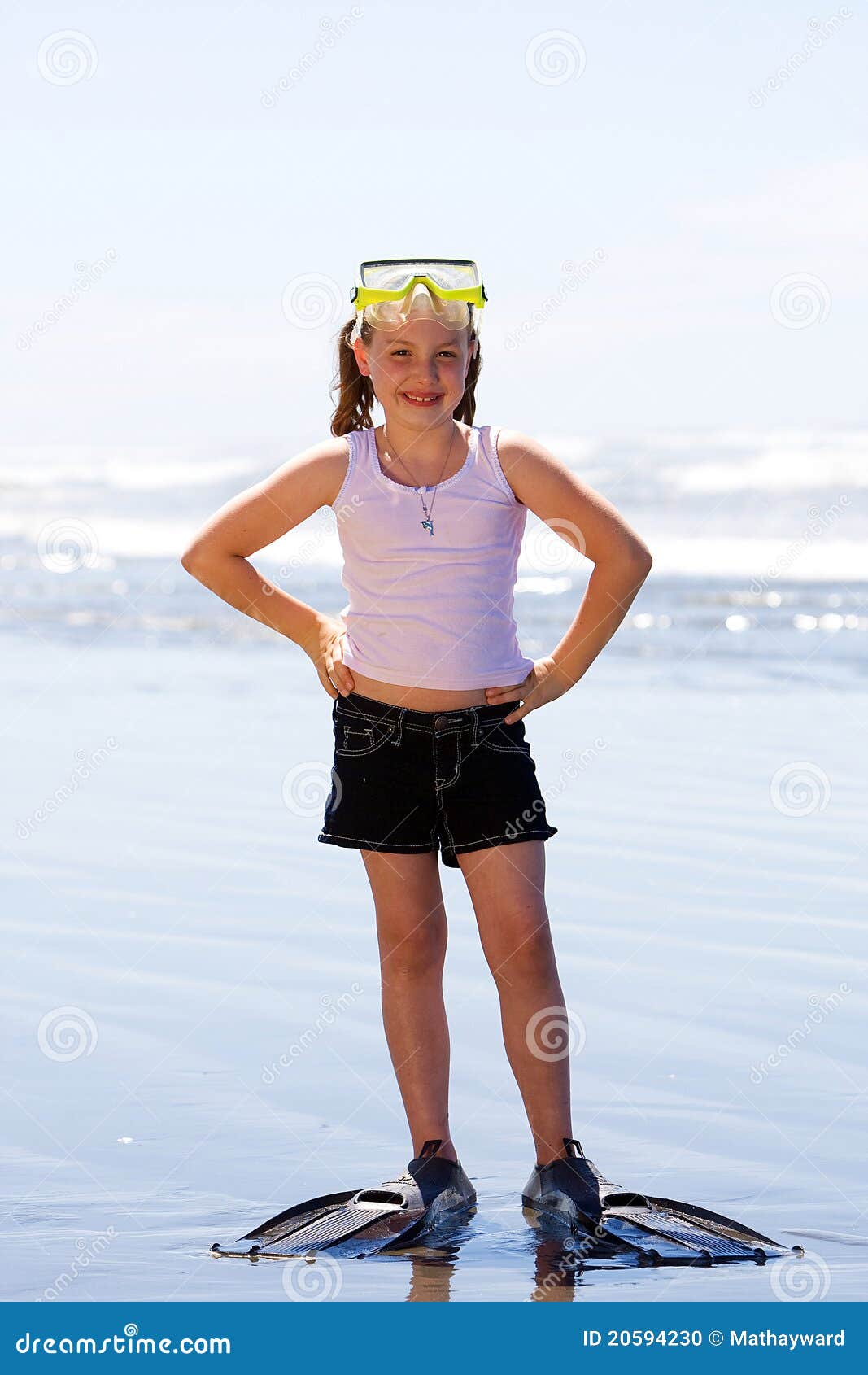 Happy Scuba Kid stock photo. Image of mask, outside, flippers - 20594230