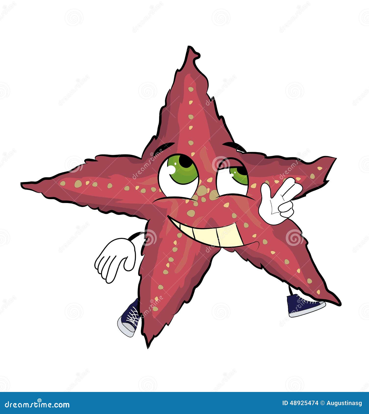 Happy Sea star cartoon stock illustration. Illustration of cheerful ...
