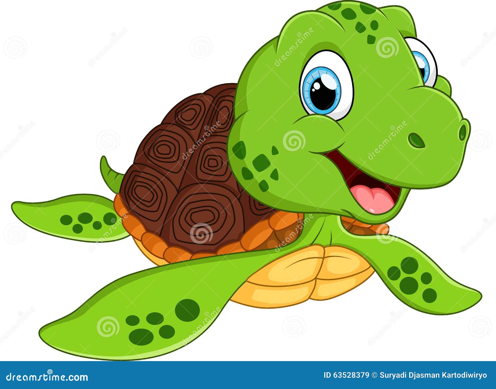 Happy sea turtle cartoon stock vector. Illustration of animal - 63528379