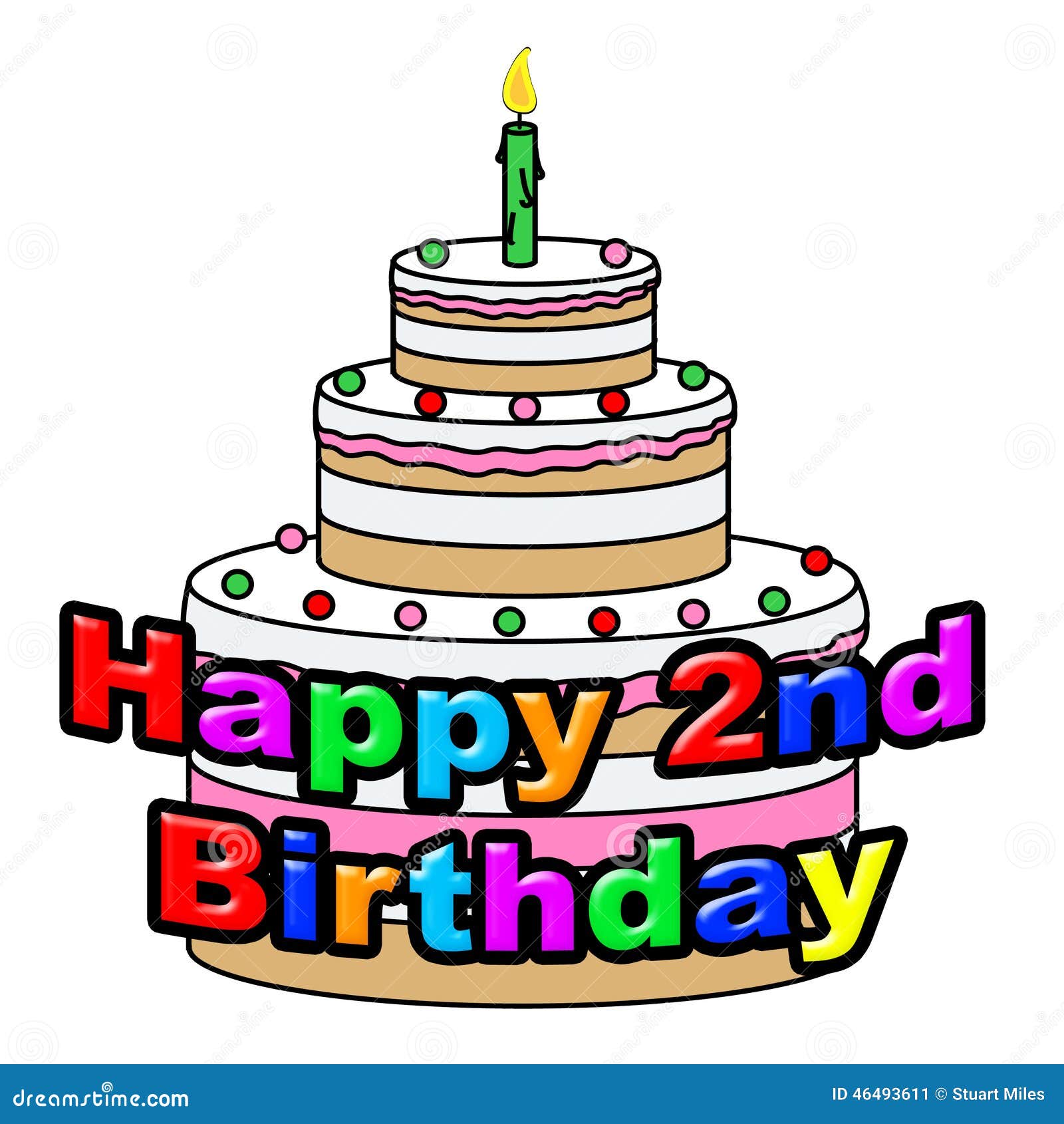 Happy Second Birthday Indicates Congratulating Celebration and ...