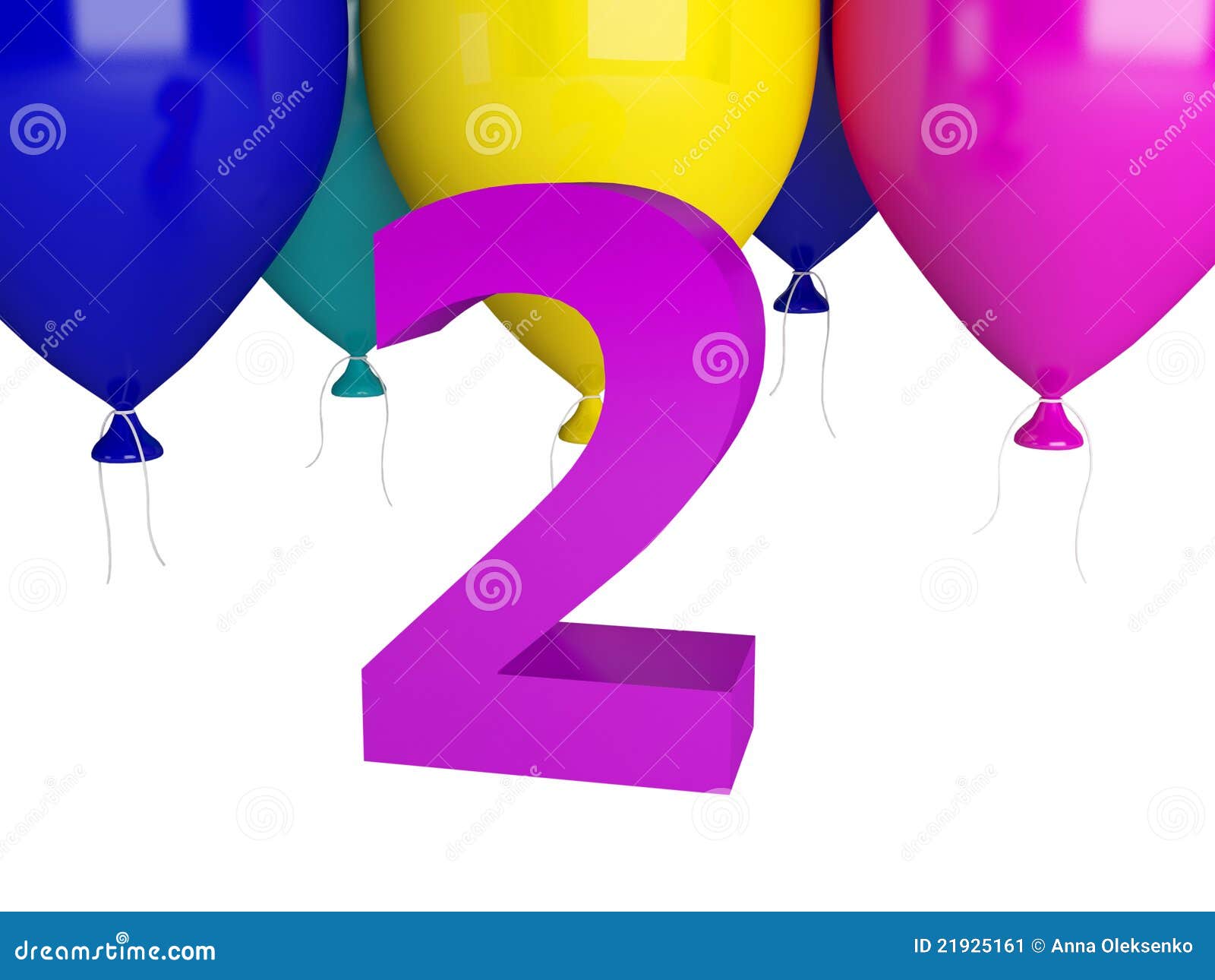 Happy Second Birthday. Purple Number Two Isolated Stock Illustration ...