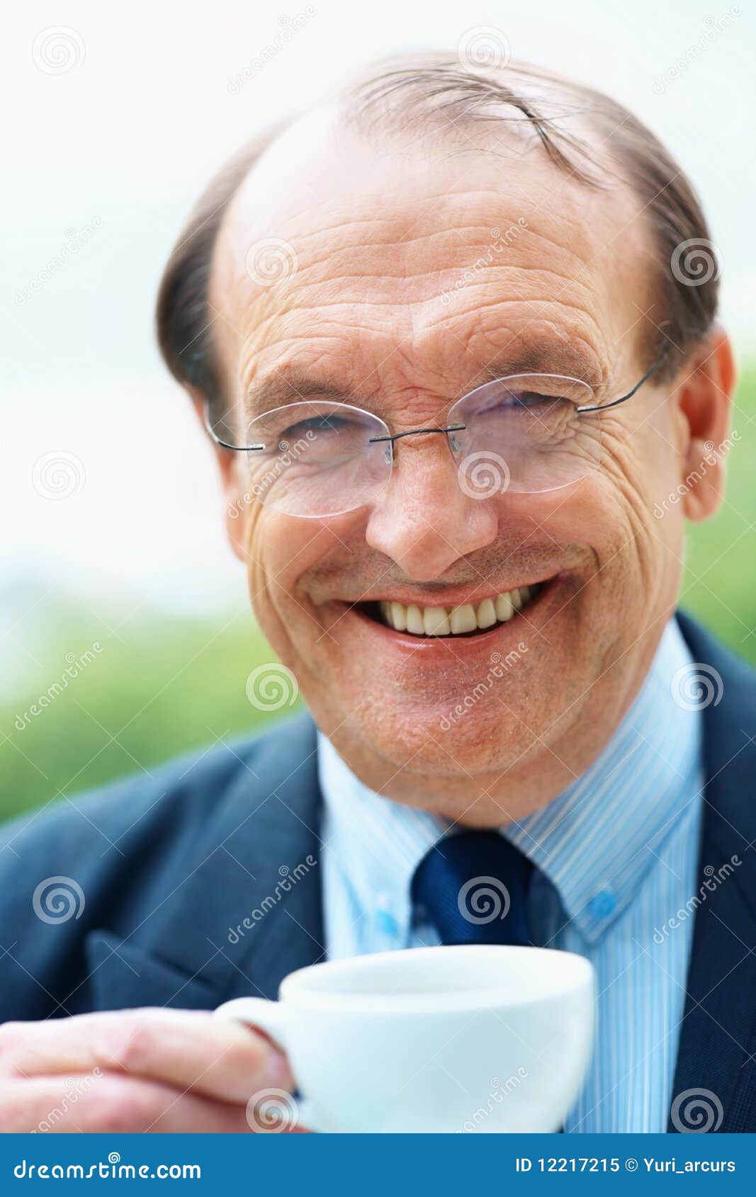 Happy Senior Business Man Drinking Tea Stock Image - Image of formal ...