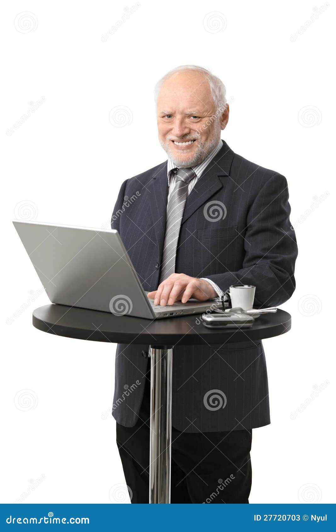Happy Senior Businessman Using Computer Stock Image - Image of alone ... Happy Senior Businessman Using Computer Stock Image - Image of alone ...
