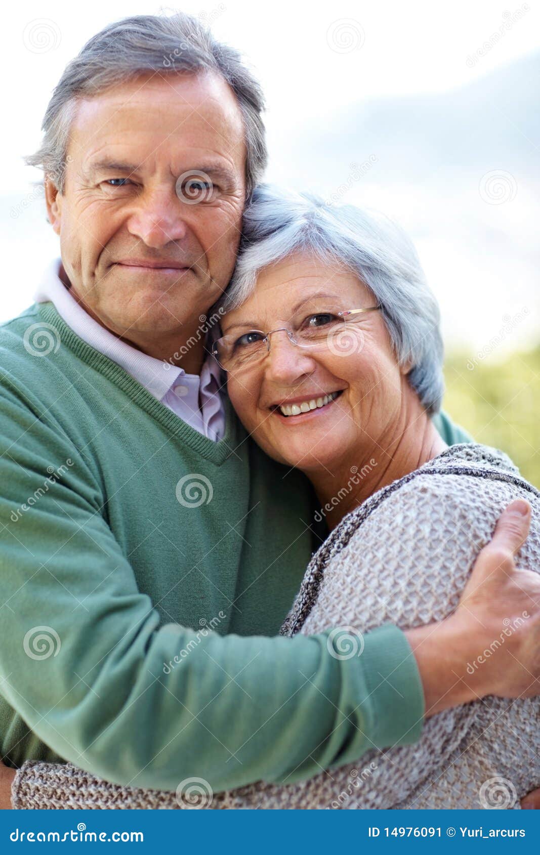 Happy Senior Couple Hugging Outdoor Stock Image Image Of Natural