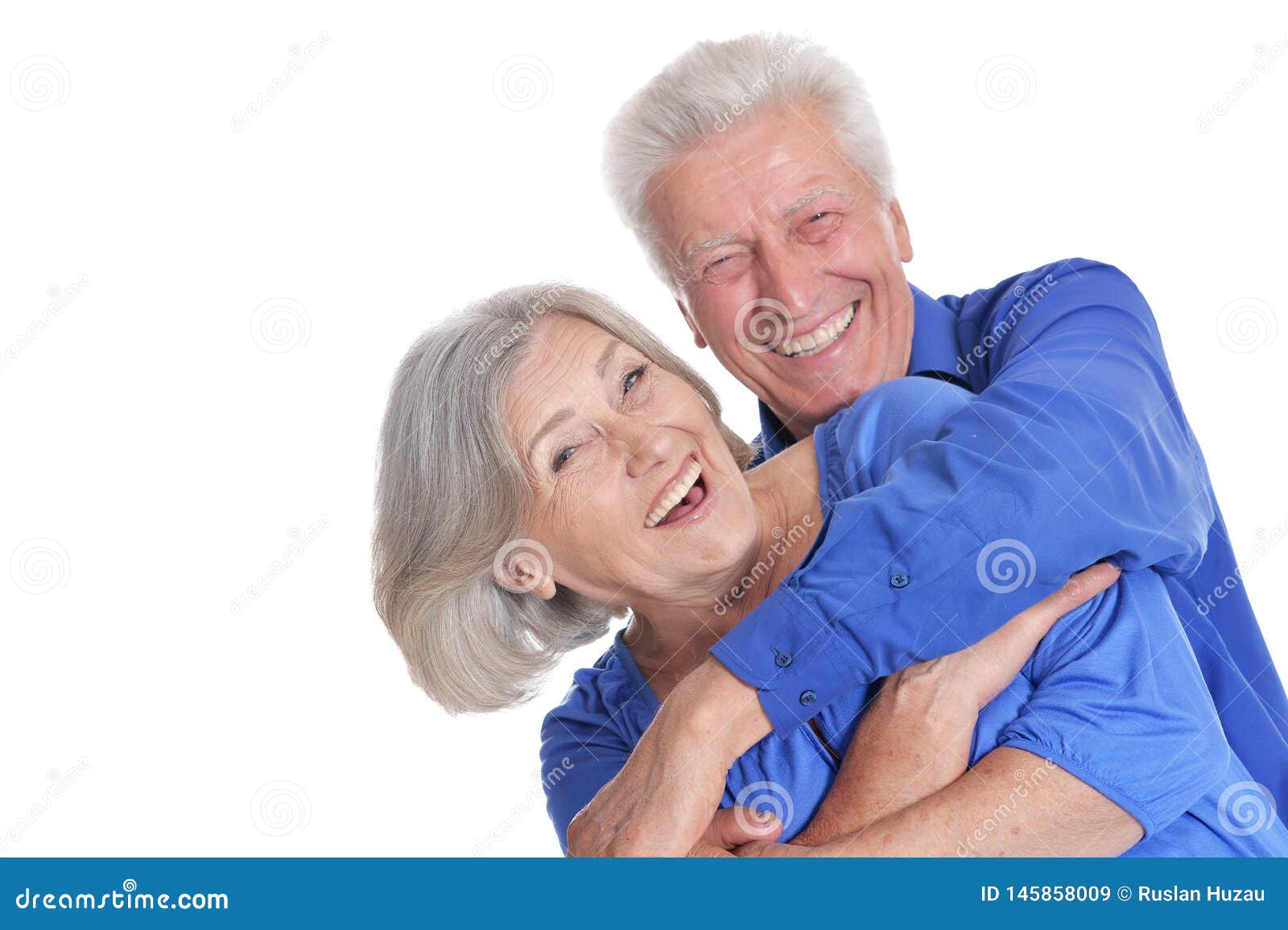Happy Senior Couple Posing On White Background Stock Image Image Of