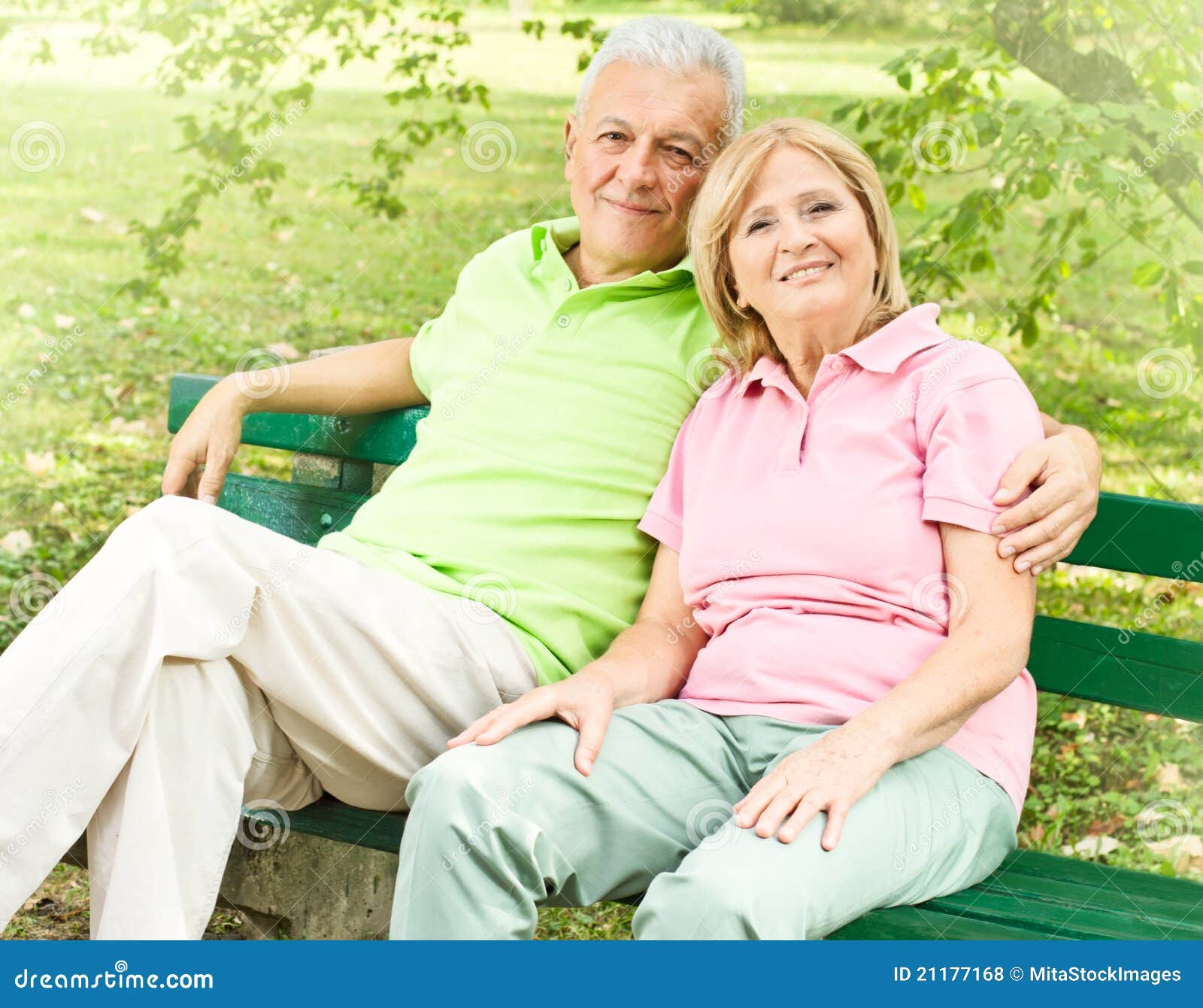 Happy Senior Couple Relaxed Stock Photo - Image of nature, couple: 21177168