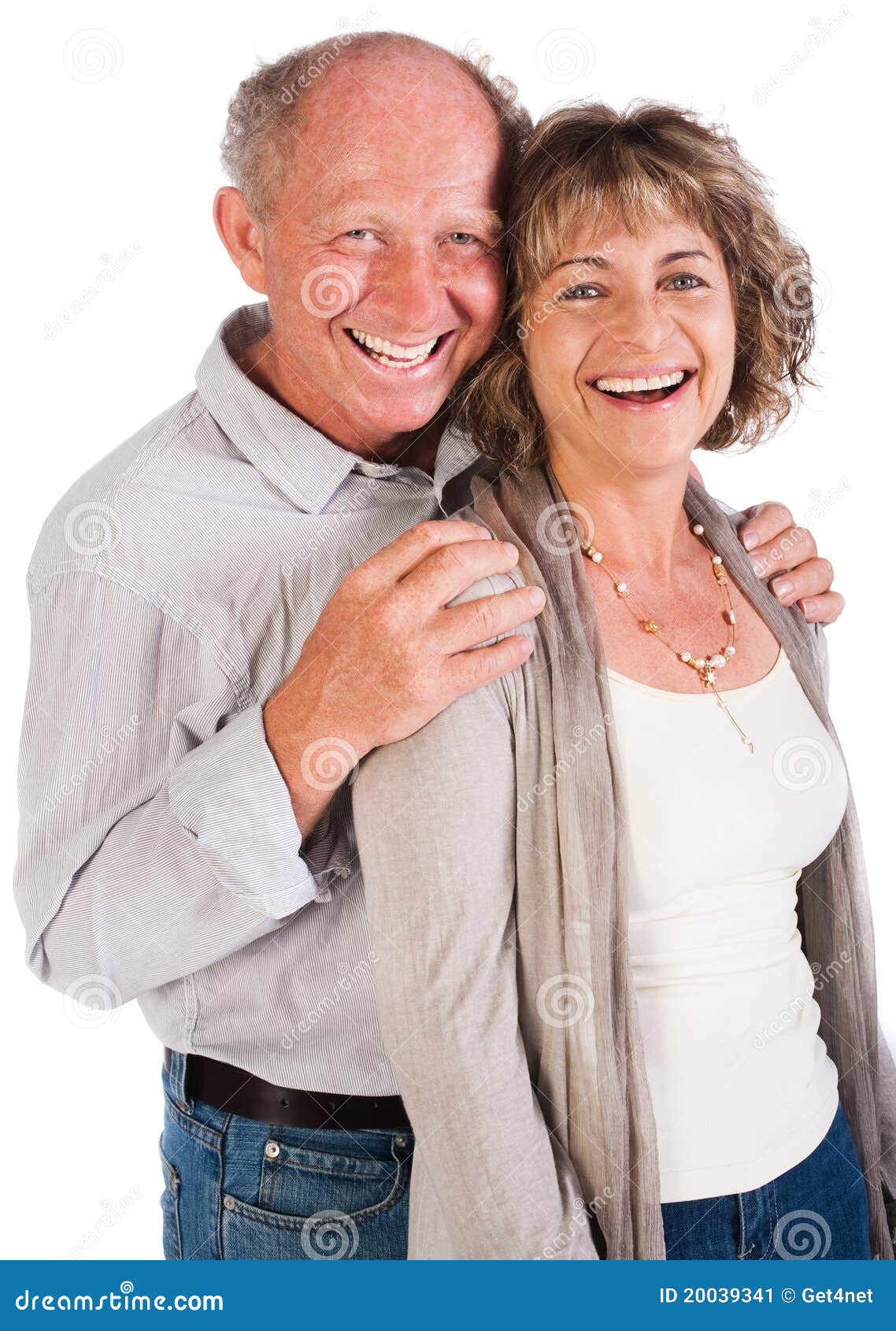 Happy Senior Couple Smiling at Camera Stock Image - Image of isolated ...