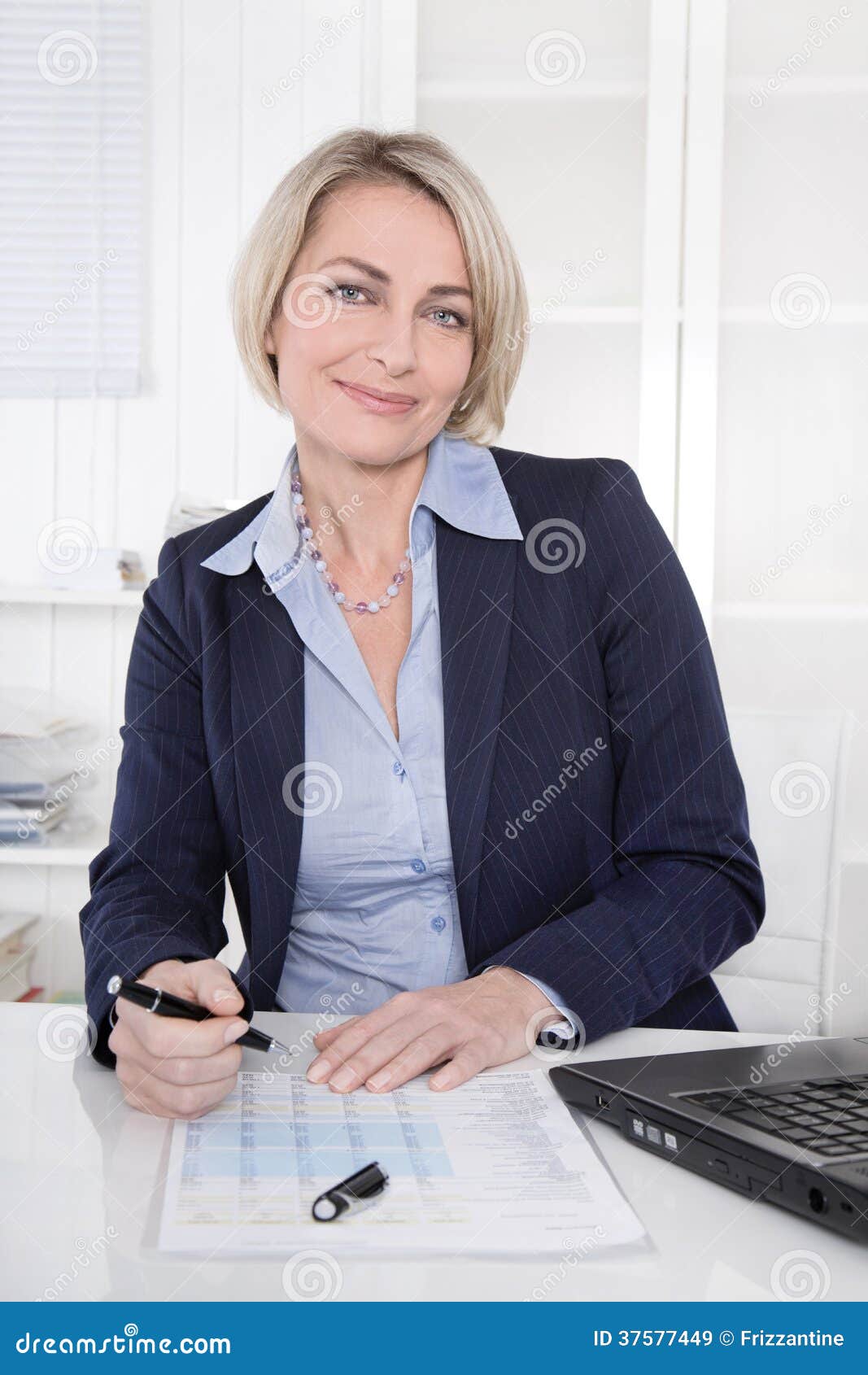 Happy Senior Female Manager - Portrait In The Office. Stock Image ... Happy Senior Female Manager - Portrait In The Office. Stock Image ...