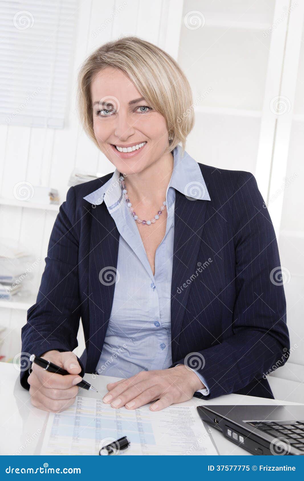 Happy Senior Female Manager - Portrait in the Office. Stock Image ... Happy Senior Female Manager - Portrait in the Office. Stock Image ...