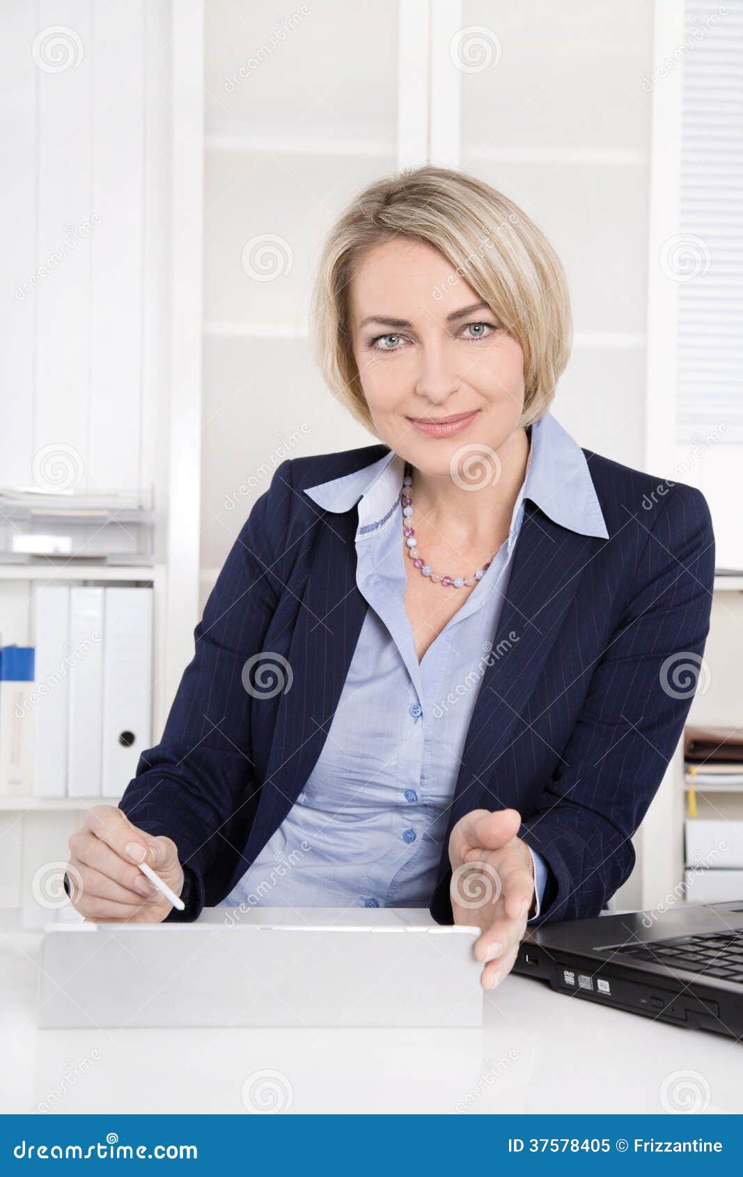 Happy Senior Female Manager - Portrait in the Office. Stock Image ... Happy Senior Female Manager - Portrait in the Office. Stock Image ...