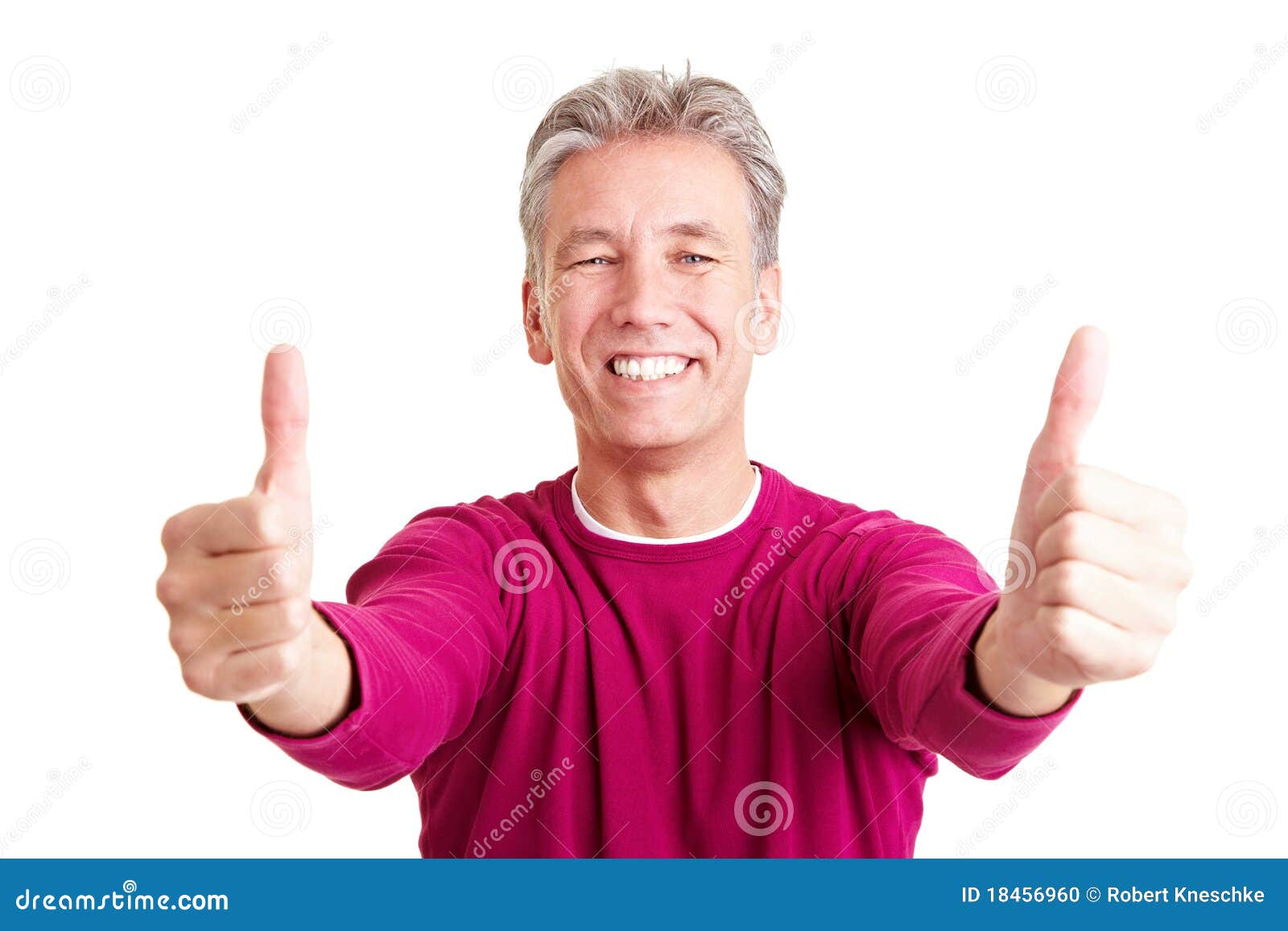 Happy Senior Holding Both Thumbs Up Stock Photo - Image of elderly ...