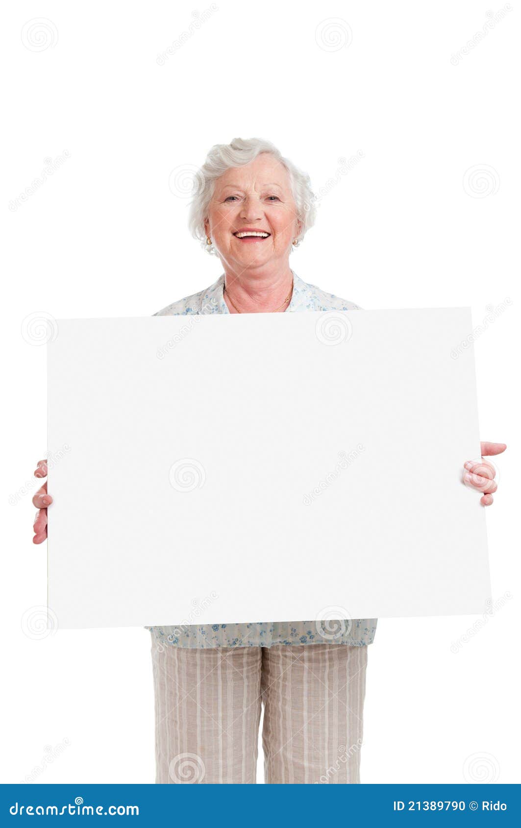 Happy Senior Lady with Sign Stock Photo - Image of communication, lady ...