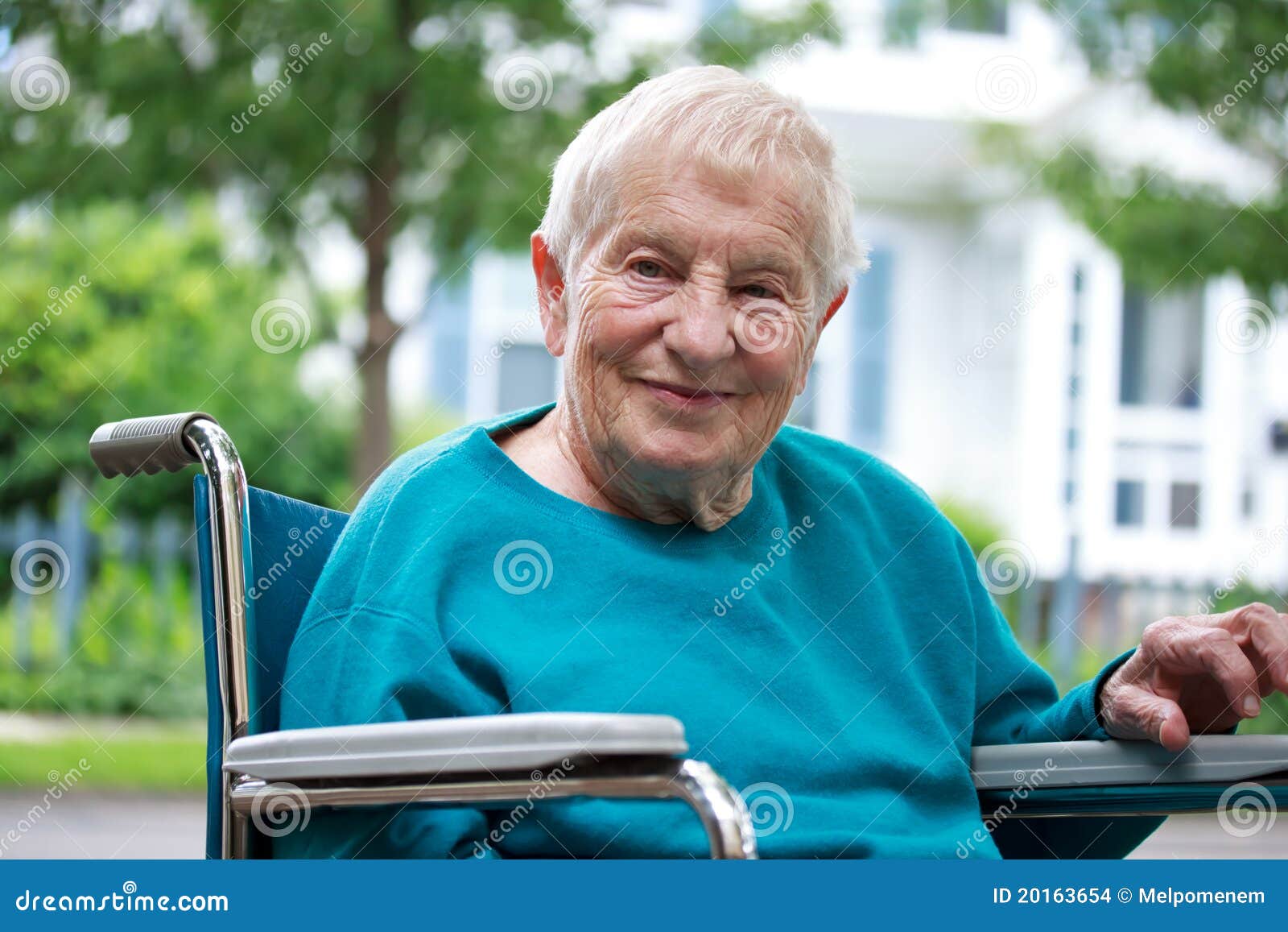 Happy Senior Lady in Wheelchair Stock Photo - Image of face, granny ...