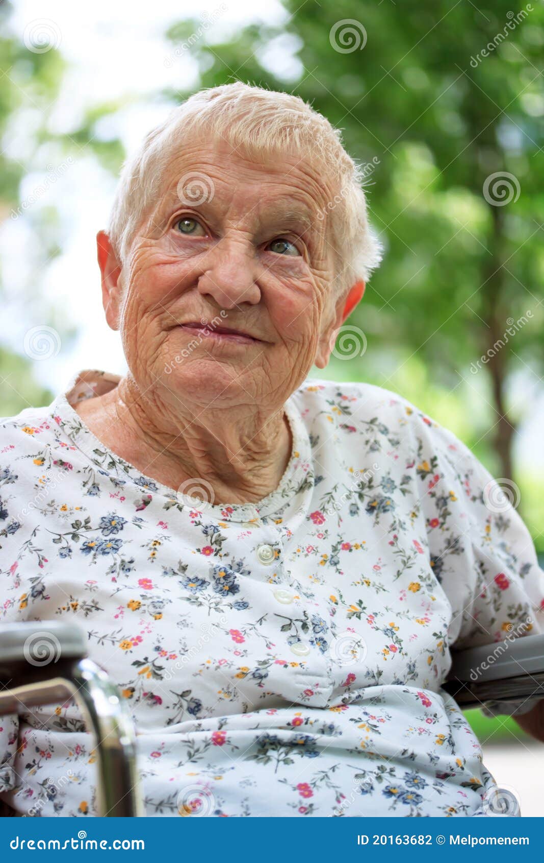 Happy Senior Lady in Wheelchair Stock Photo - Image of adult, happy ...