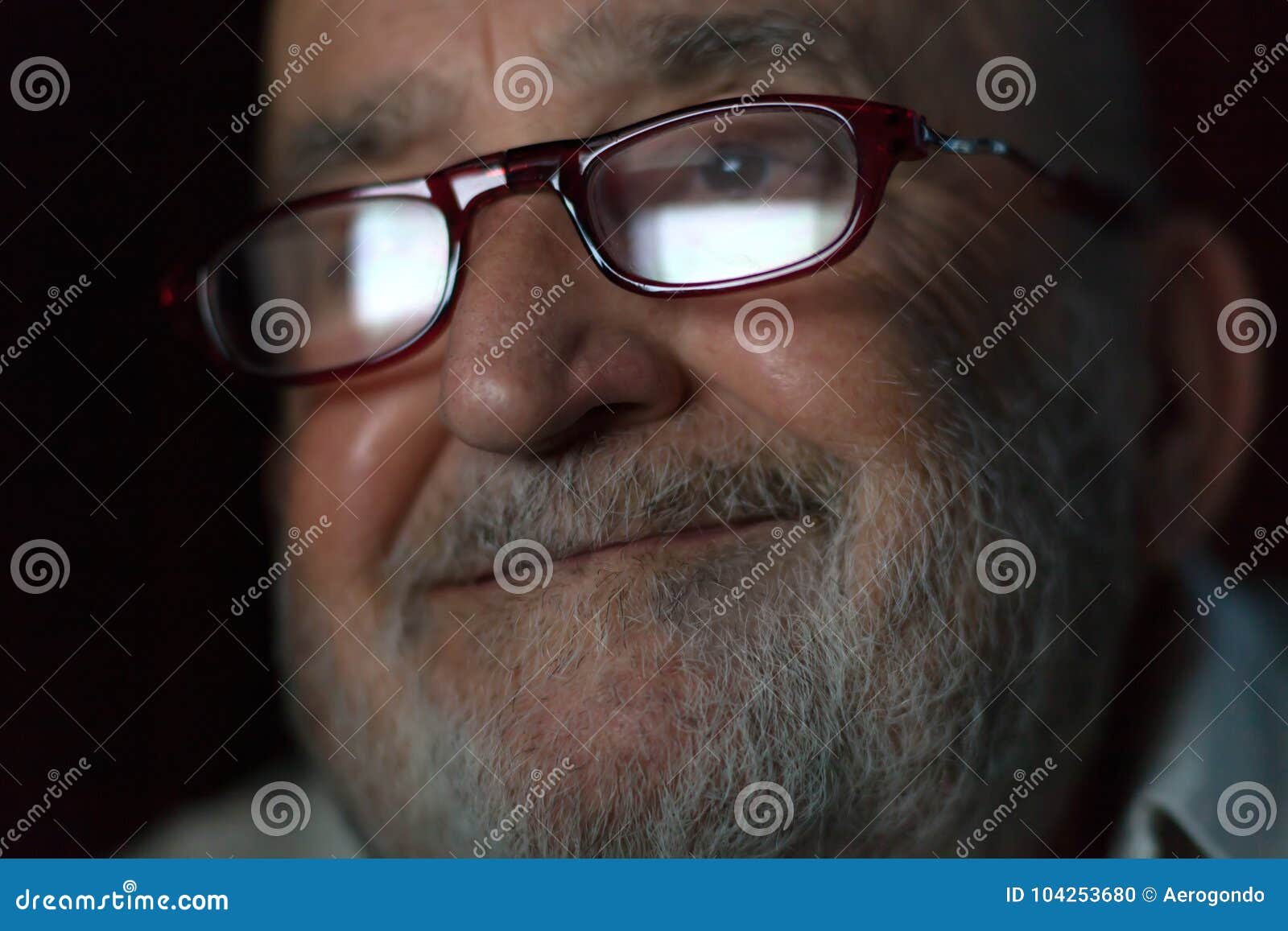 Senior Man Looking at a Computer Screen Stock Photo - Image of closeup ...