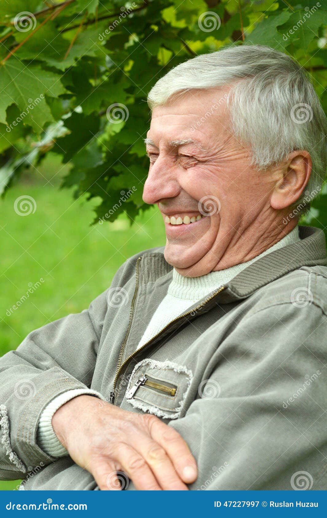 Happy senior man stock image. Image of happy, park, forest - 47227997