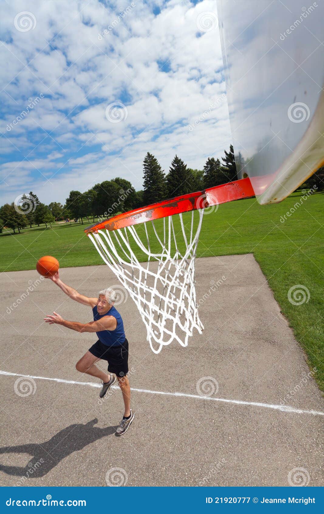 Happy Senior Man Playing Basketball Stock Image - Image of senior ...