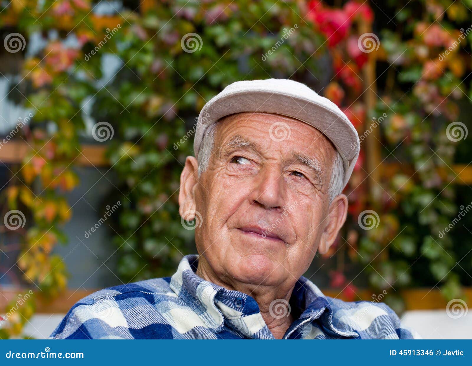 Happy senior man stock photo. Image of dreaming, expression - 45913346