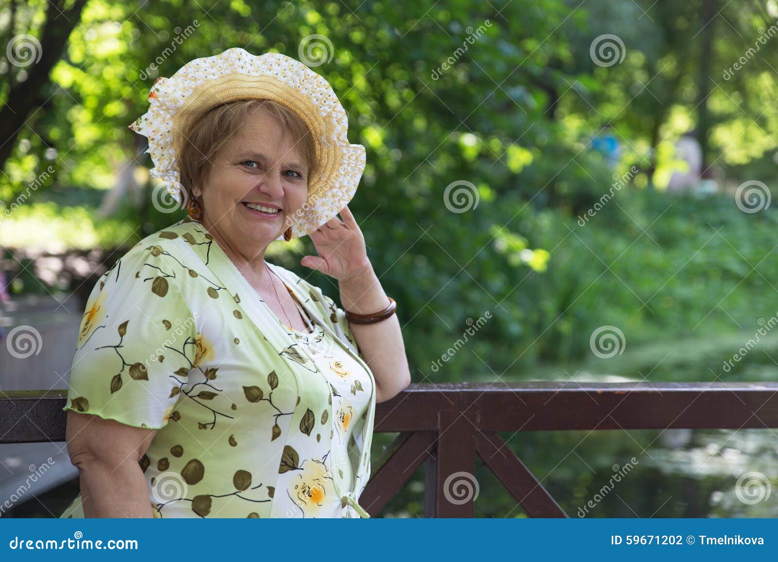 Happy Senior Pensioner in Hat Having Fun Outdoors Stock Photo - Image ...