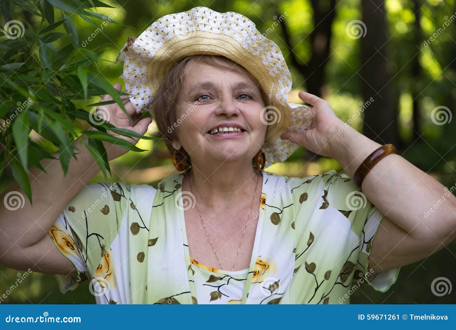 Happy Senior Pensioner in Hat Having Fun Outdoors Stock Image - Image ...
